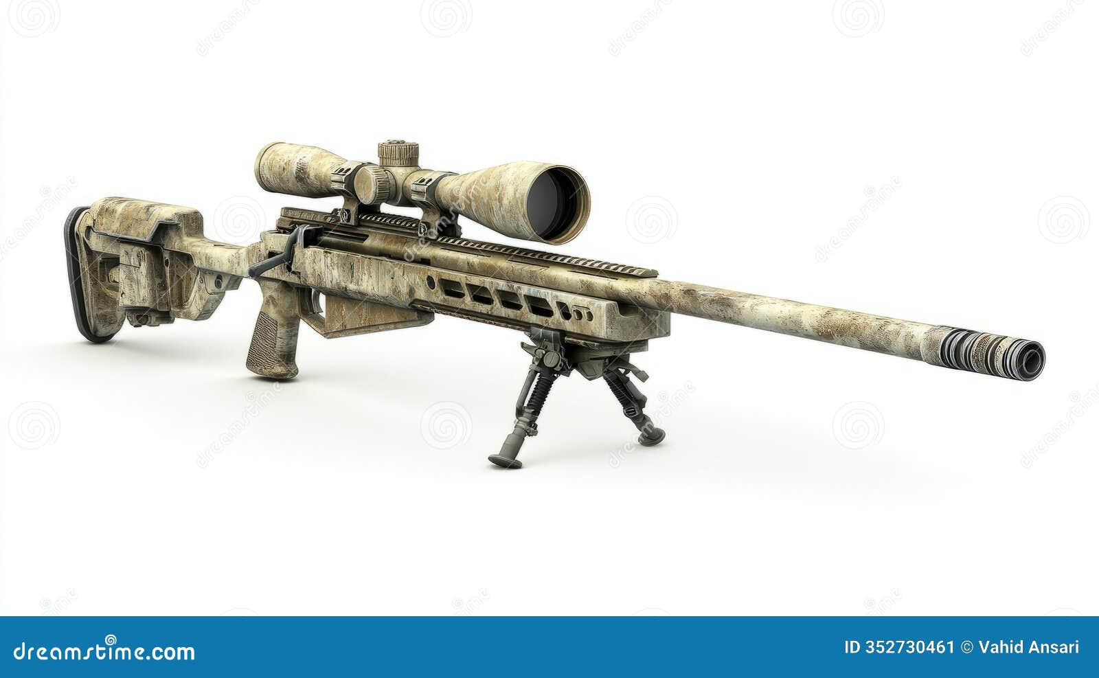 Large Caliber Sniper Rifle. Long Range Weapon. Isolate on a White ...