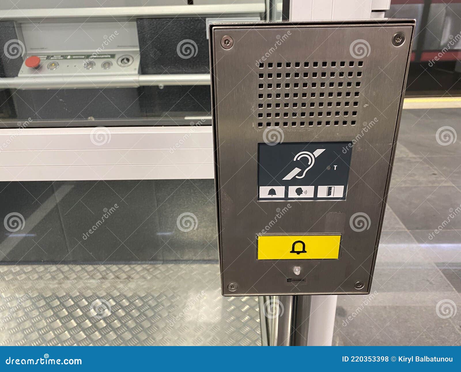 Large Call Button for an Inclusive Elevator in the Subway or Shopping ...