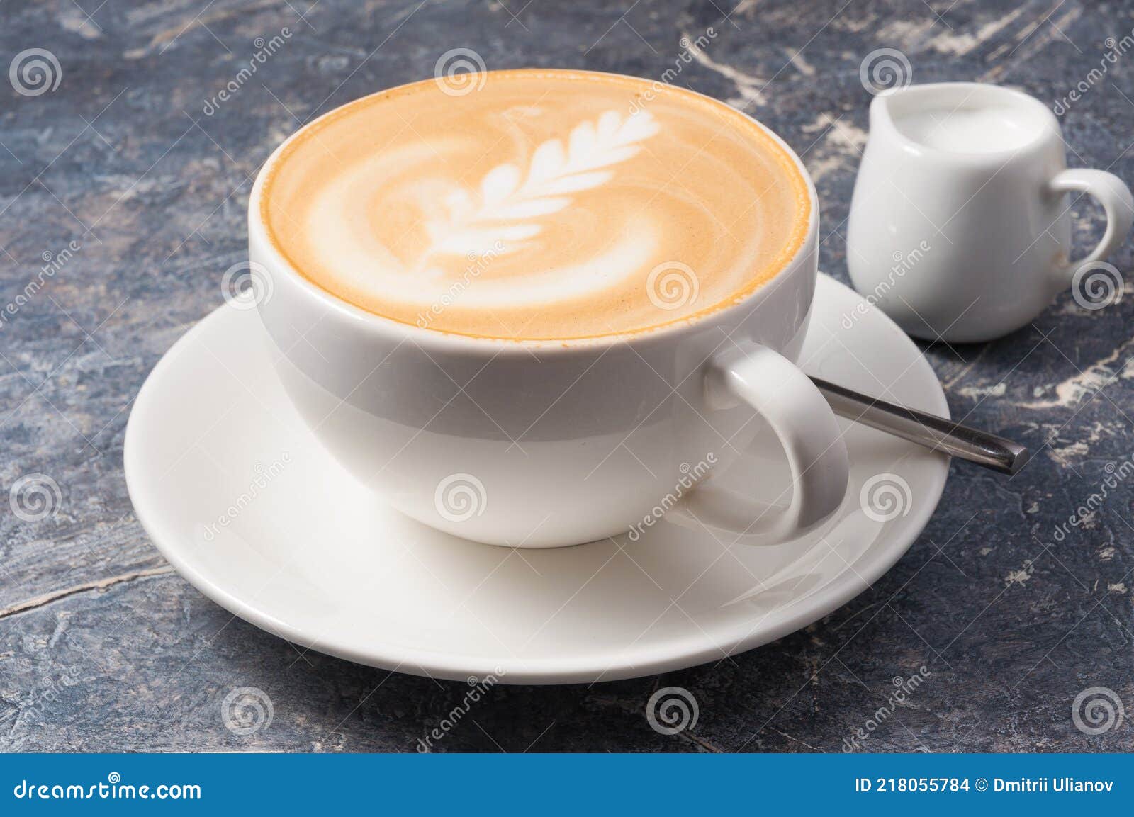 Large Cappuccino Cup on a Grey Background Stock Photo - Image of color ...
