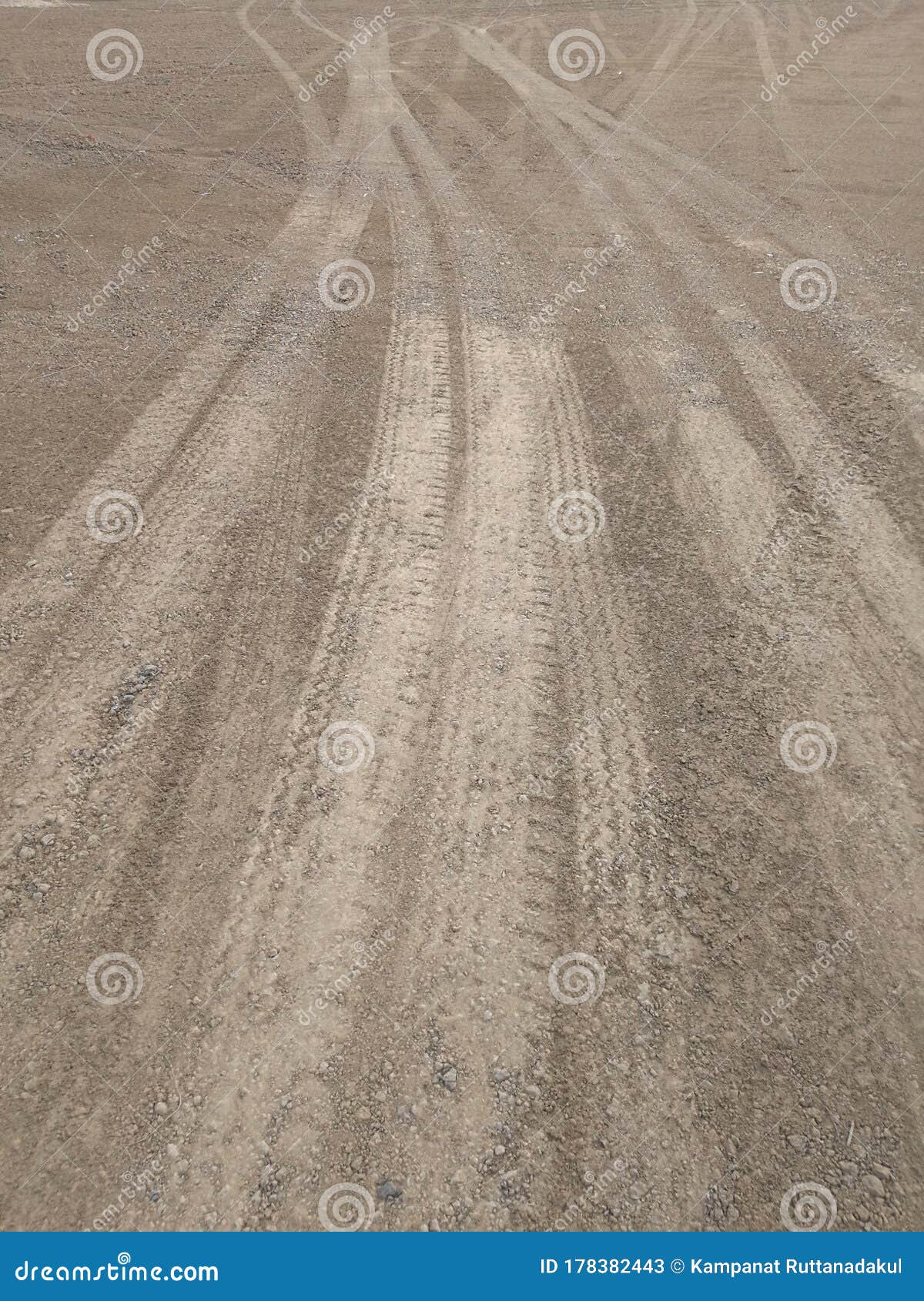 Large Car Tire Marks on Brown Ground Surface Stock Image - Image of ...