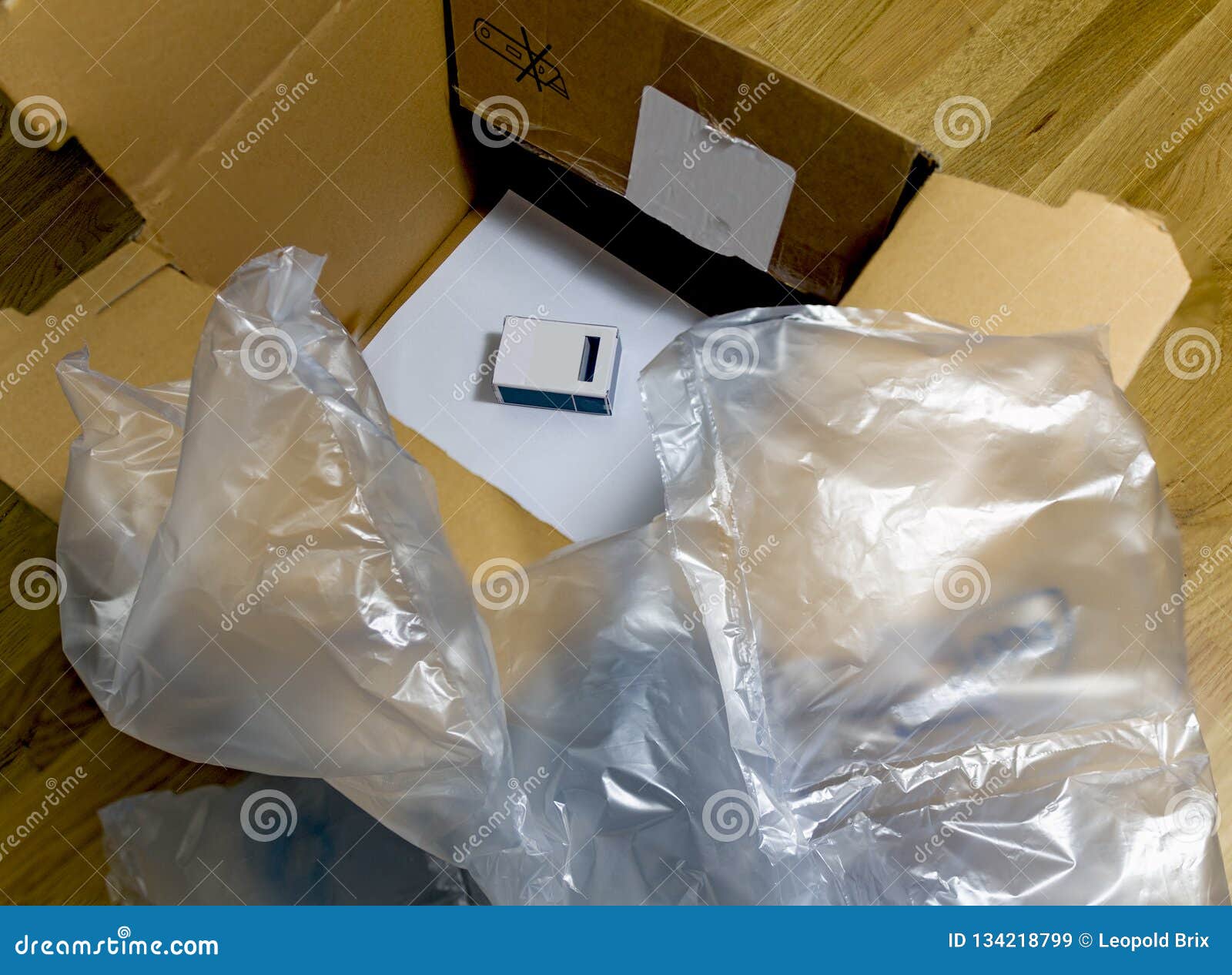 Large Card Box and Little Packet Stock Image - Image of packing, buffer ...
