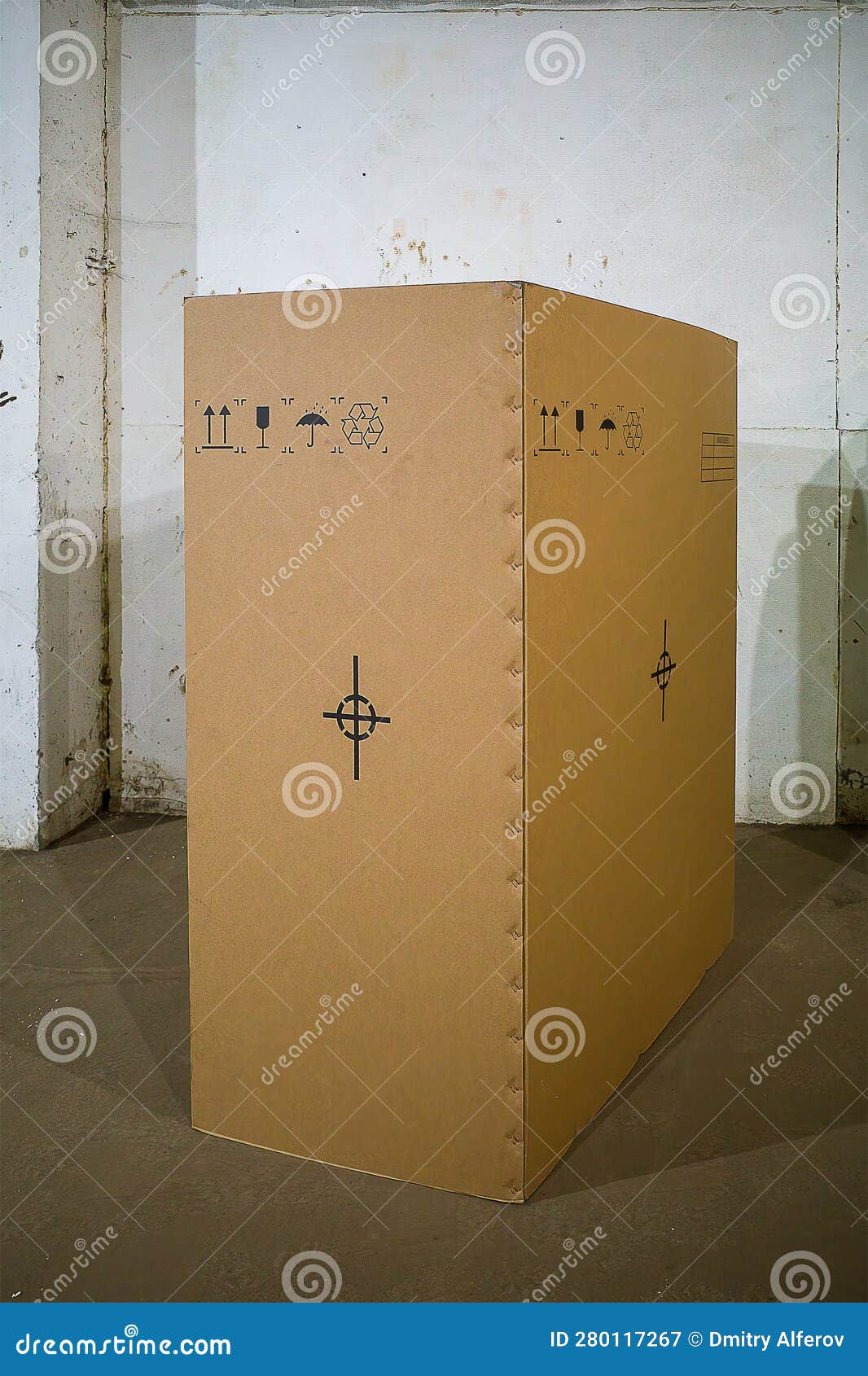 A Large Cardboard Box with a Fragile Cargo Inside Stock Image - Image ...