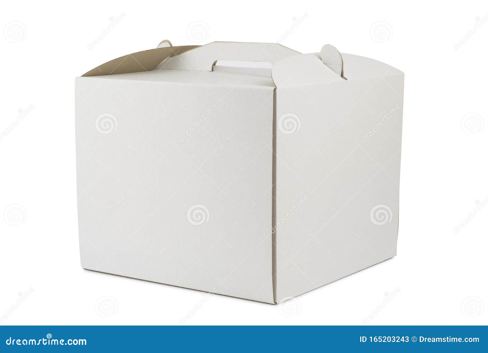 Large Cardboard Box with a Handle for Carrying a Cake Stock Image ...