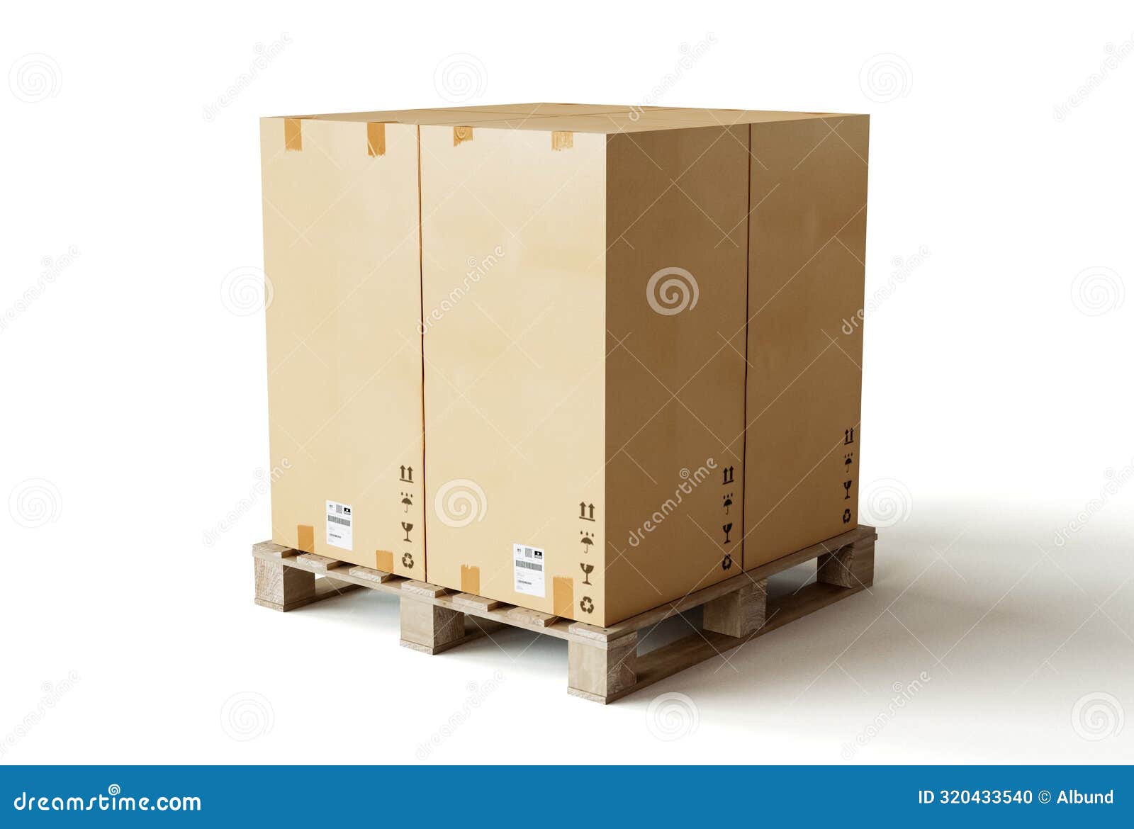 Large Cardboard Box Stack on Wooden Pallet Stock Illustration ...