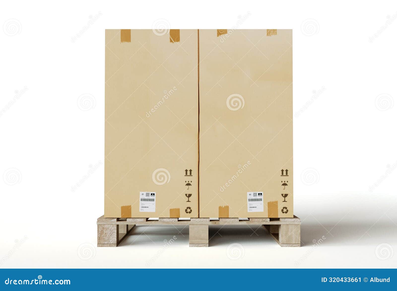 Large Cardboard Box Stack on Wooden Pallet Stock Illustration ...