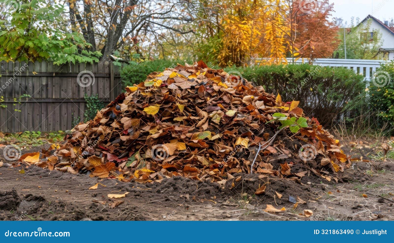 A Large Carefully Stacked Pile of Leaves Ready To Be Turned into ...