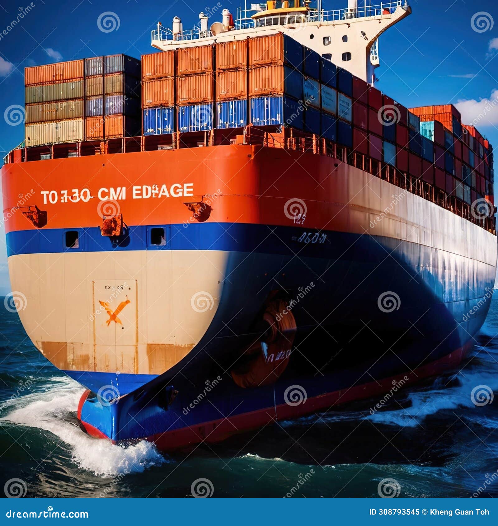 Large Cargo Container Ship, Naval Logistics Shipping Transport ...