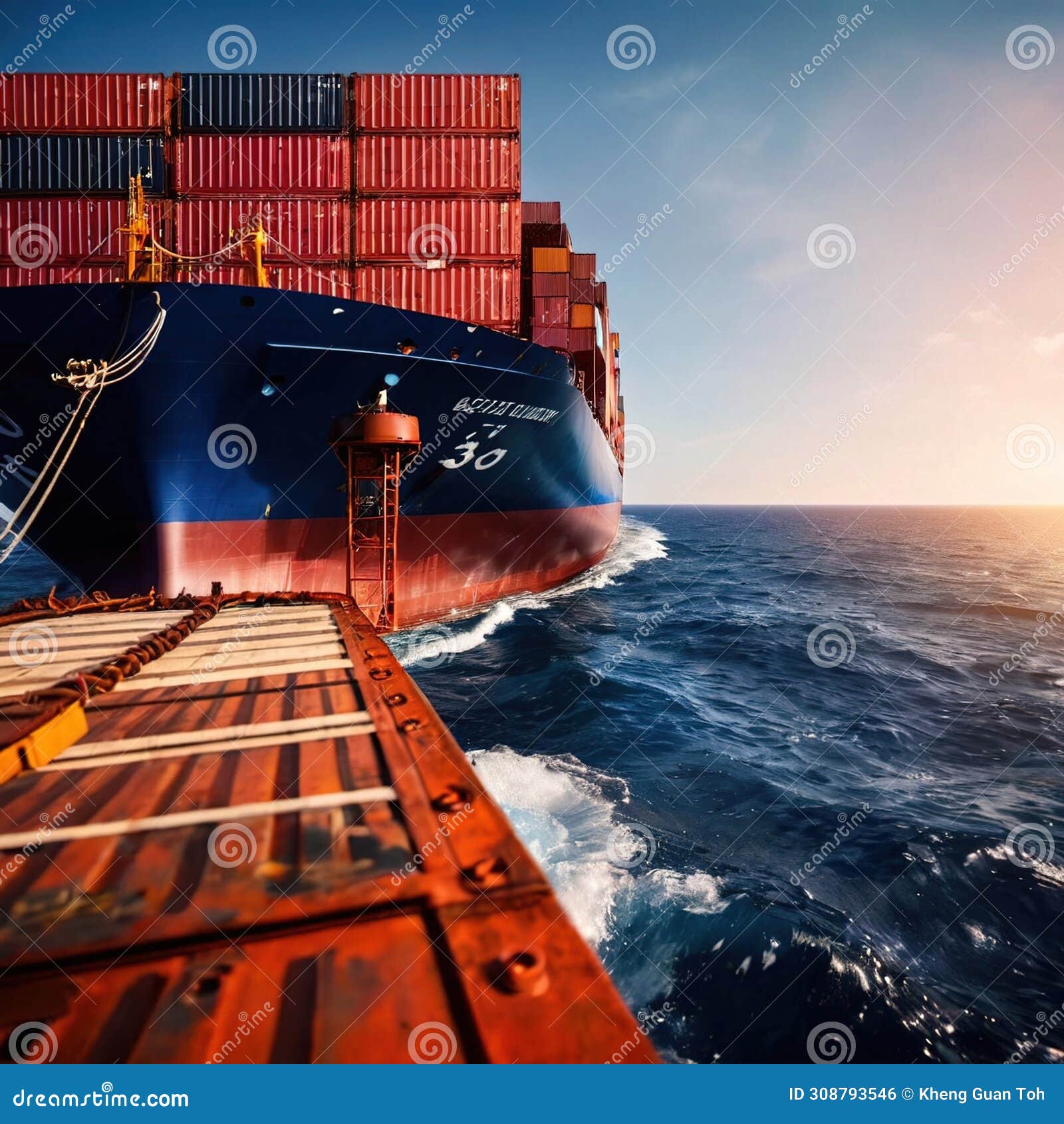 Large Cargo Container Ship, Naval Logistics Shipping Transport ...