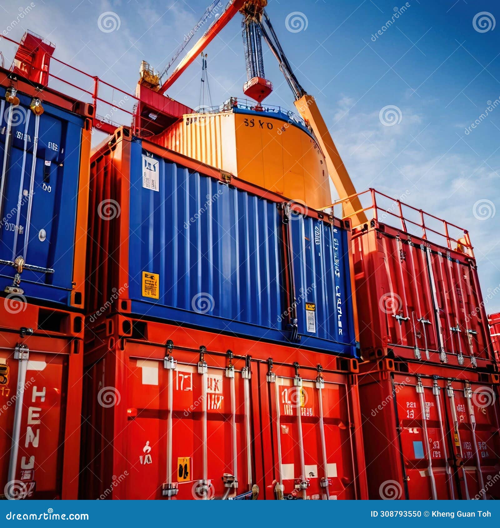Large Cargo Container Ship, Naval Logistics Shipping Transport ...