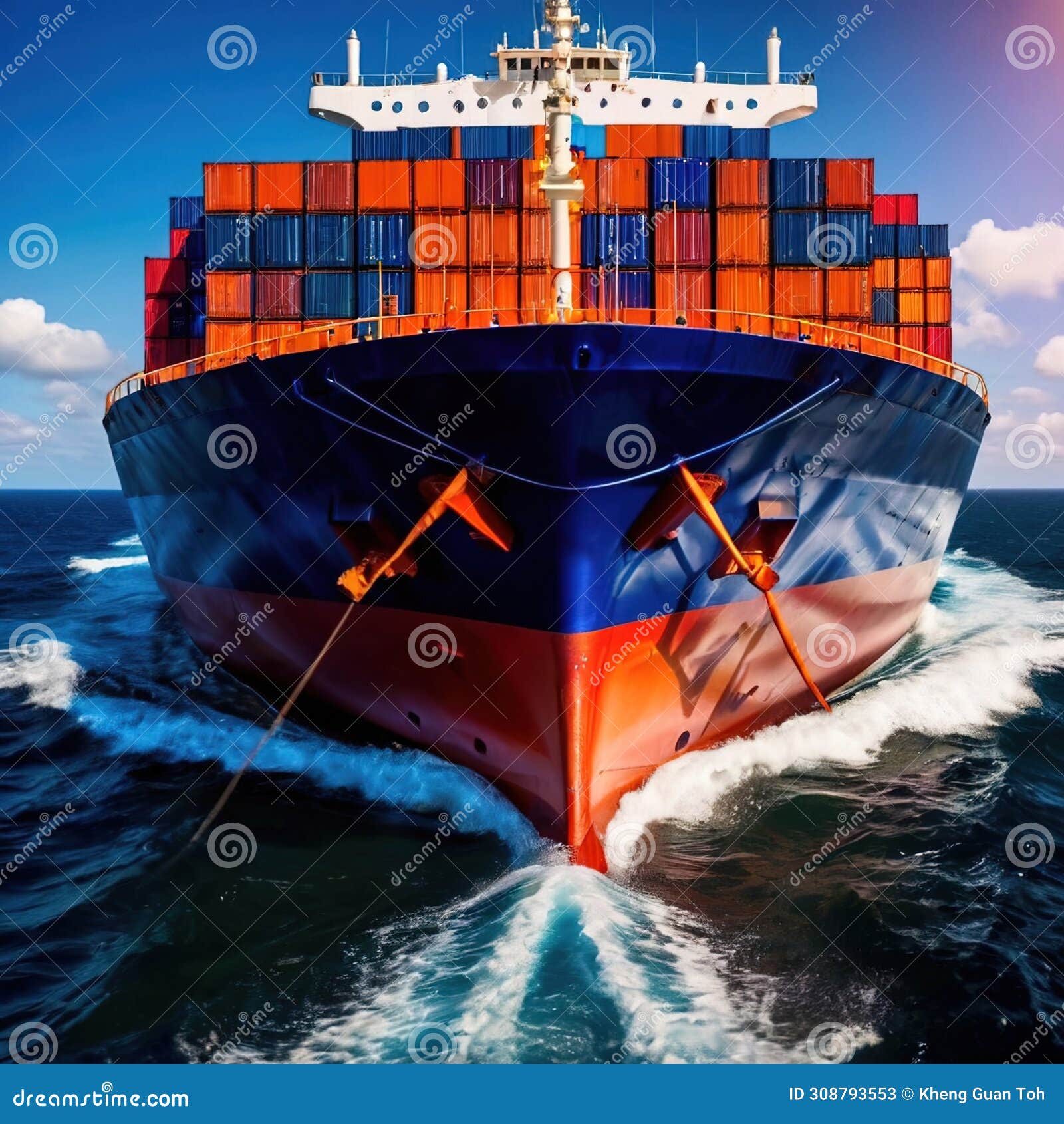 Large Cargo Container Ship, Naval Logistics Shipping Transport ...