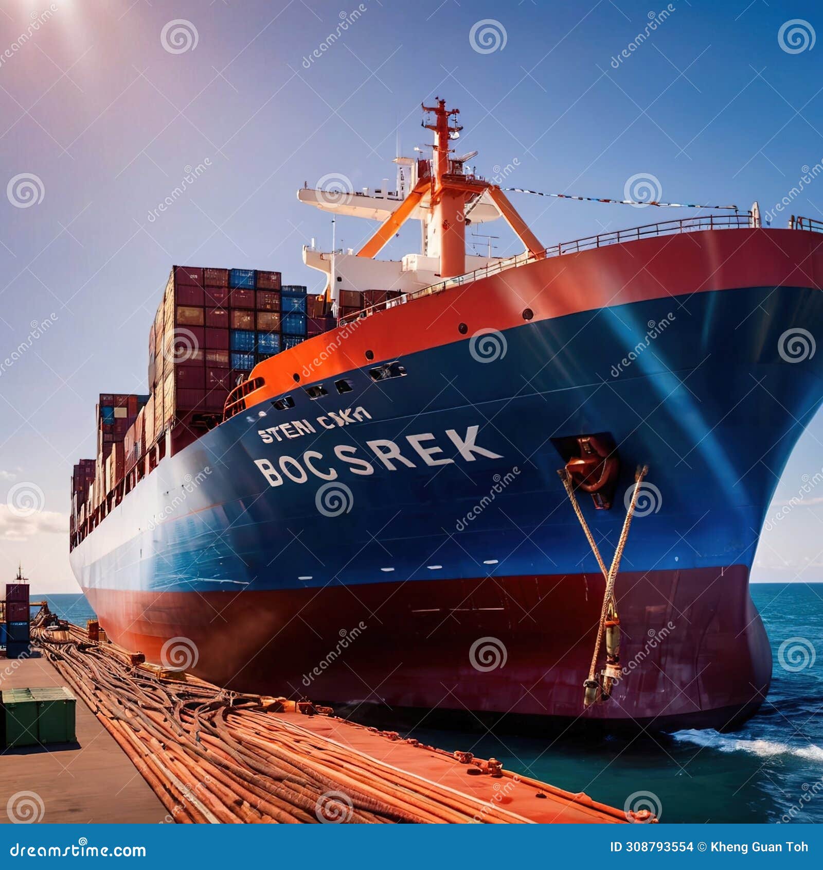 Large Cargo Container Ship, Naval Logistics Shipping Transport ...