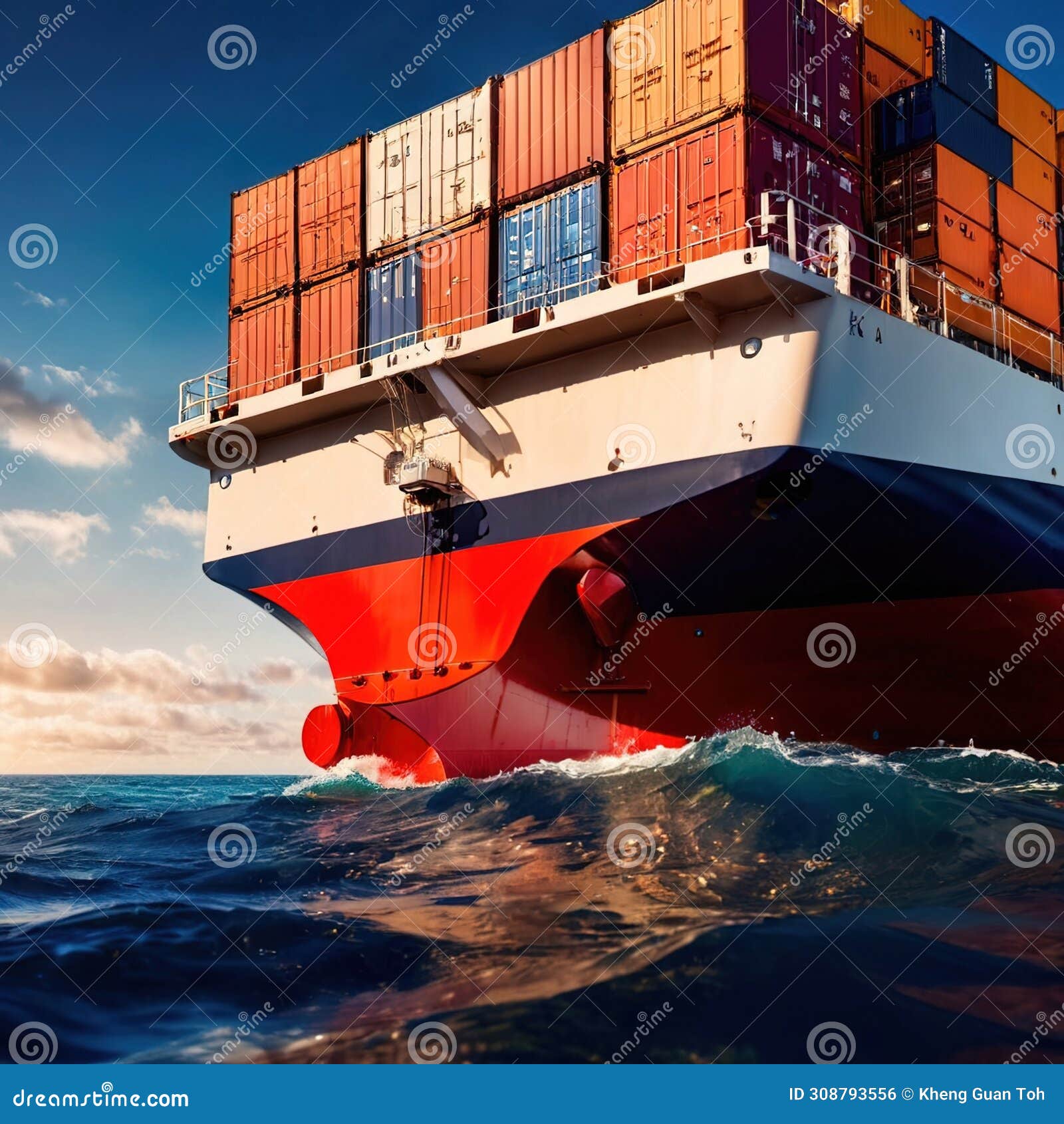 Large Cargo Container Ship, Naval Logistics Shipping Transport ...