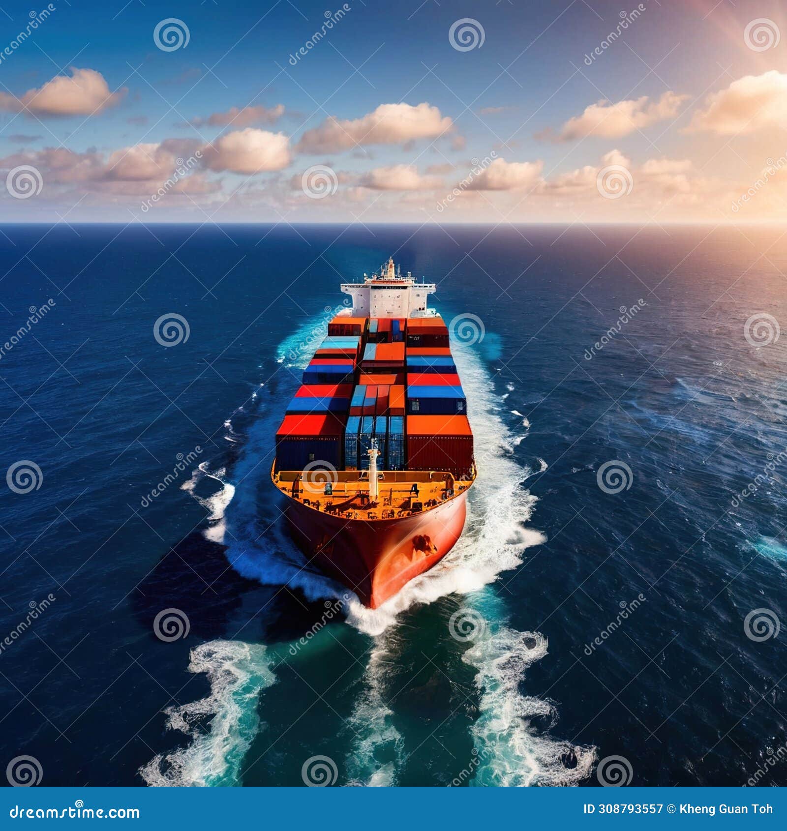 Large Cargo Container Ship, Naval Logistics Shipping Transport ...
