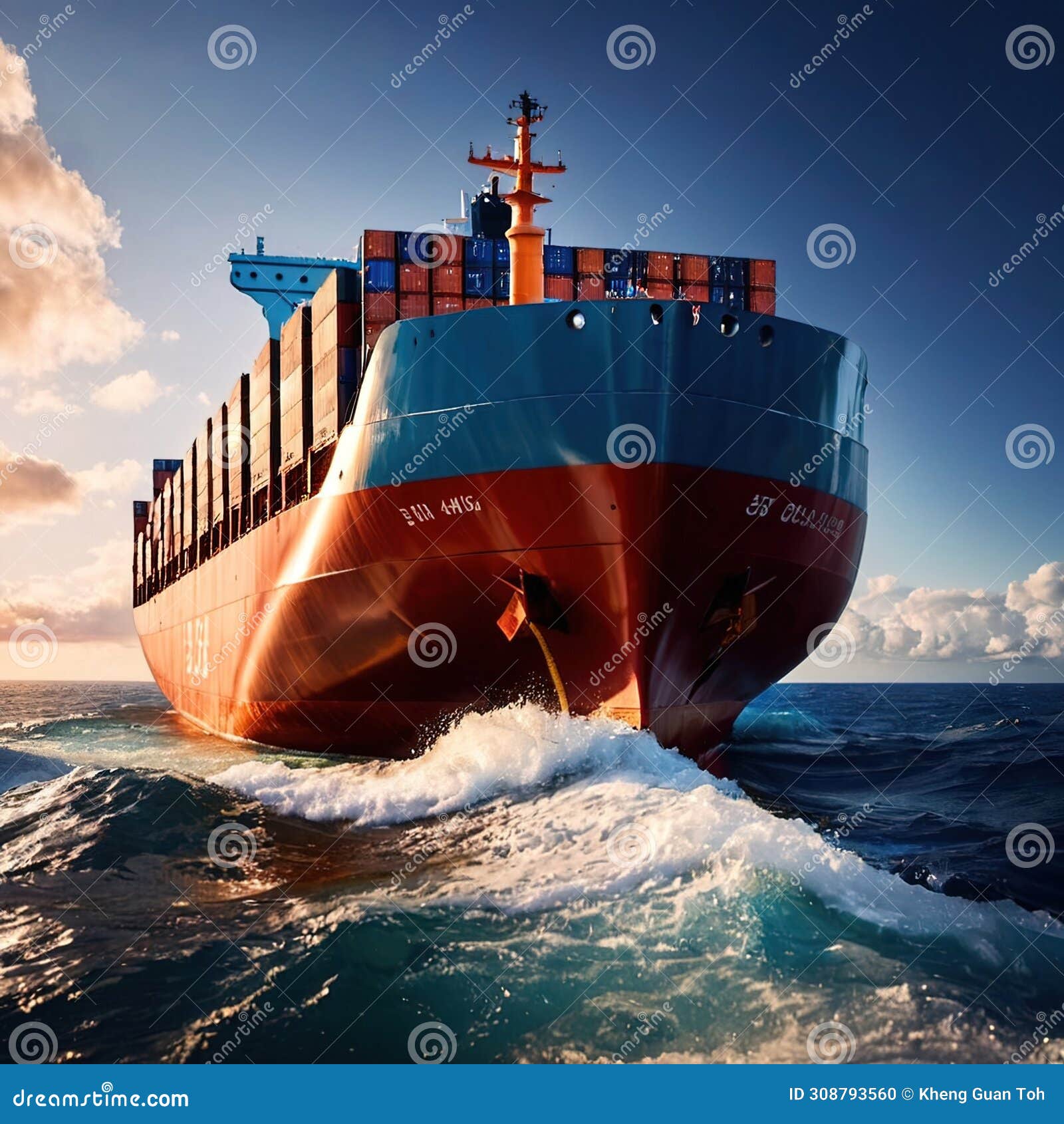 Large Cargo Container Ship, Naval Logistics Shipping Transport ...