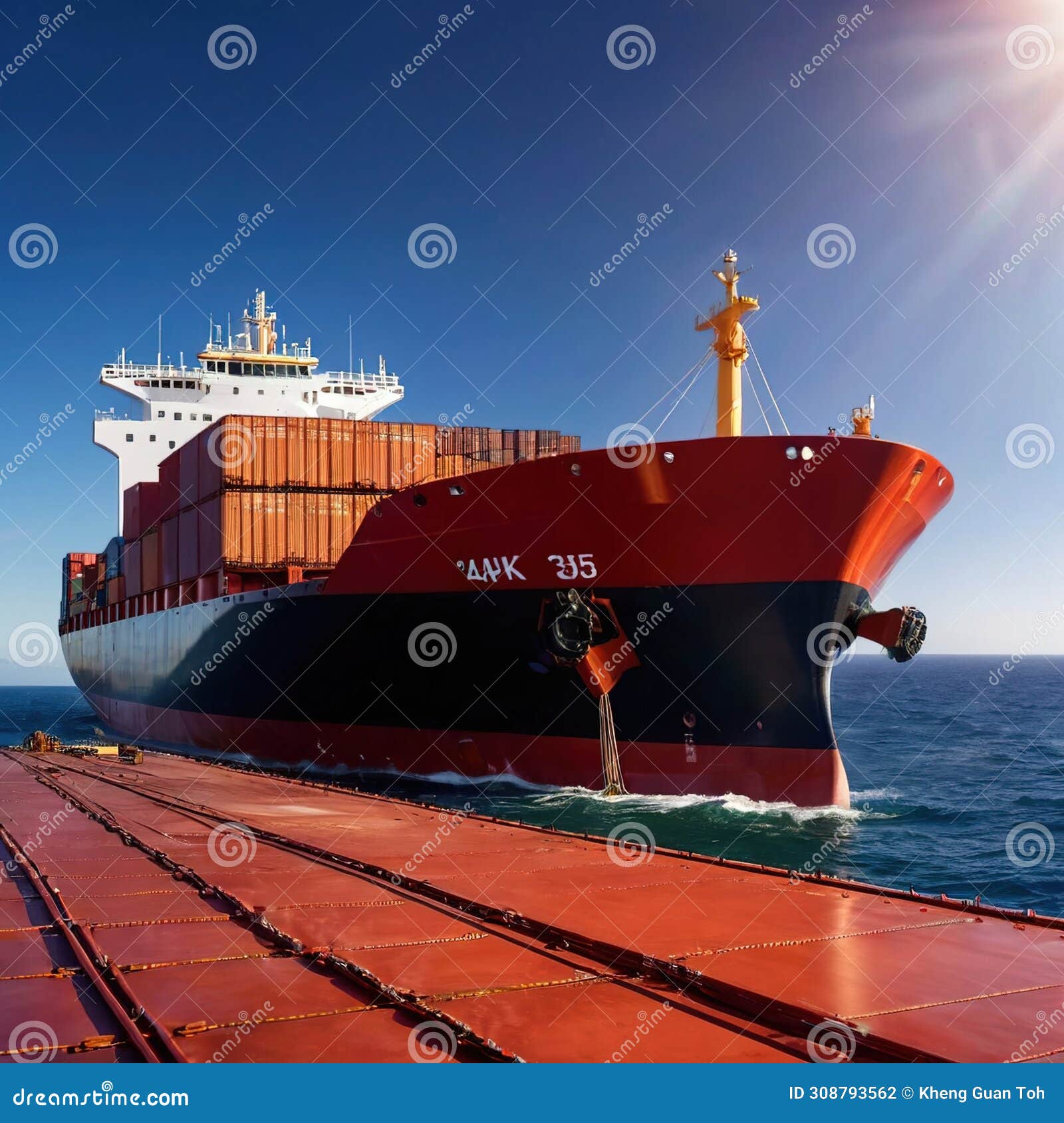 Large Cargo Container Ship, Naval Logistics Shipping Transport ...