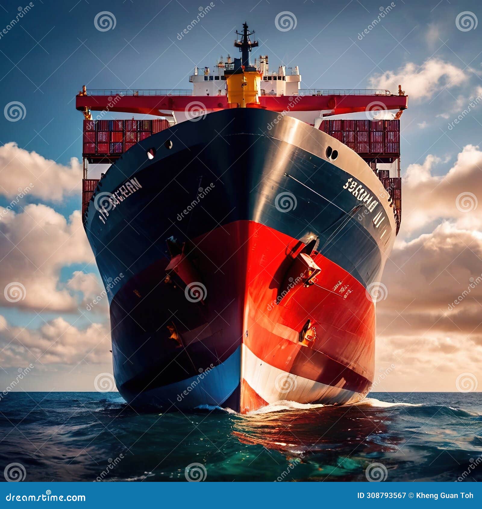 Large Cargo Container Ship, Naval Logistics Shipping Transport ...