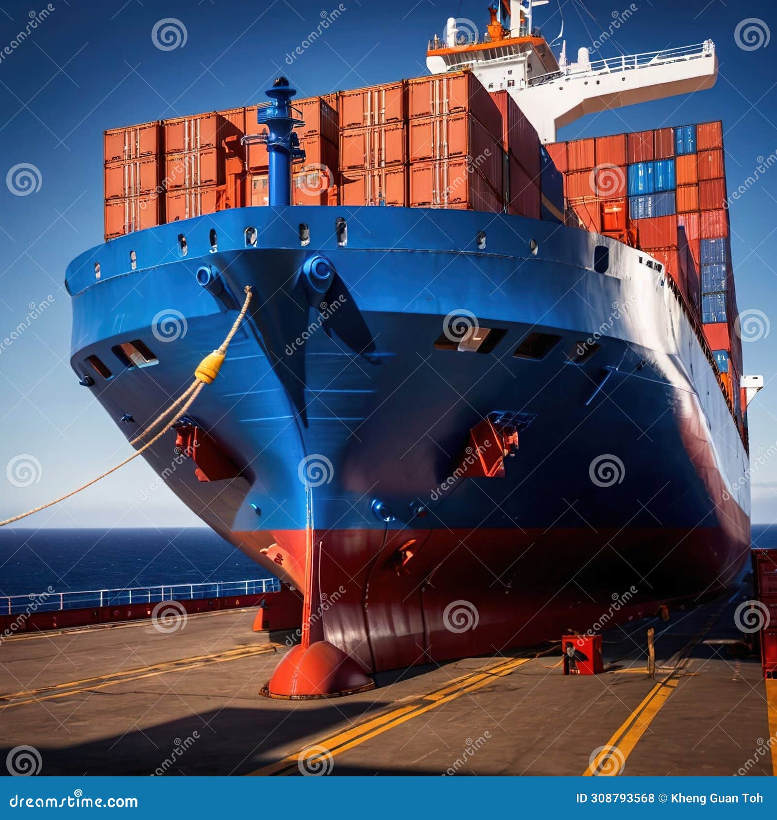 Large Cargo Container Ship, Naval Logistics Shipping Transport ...