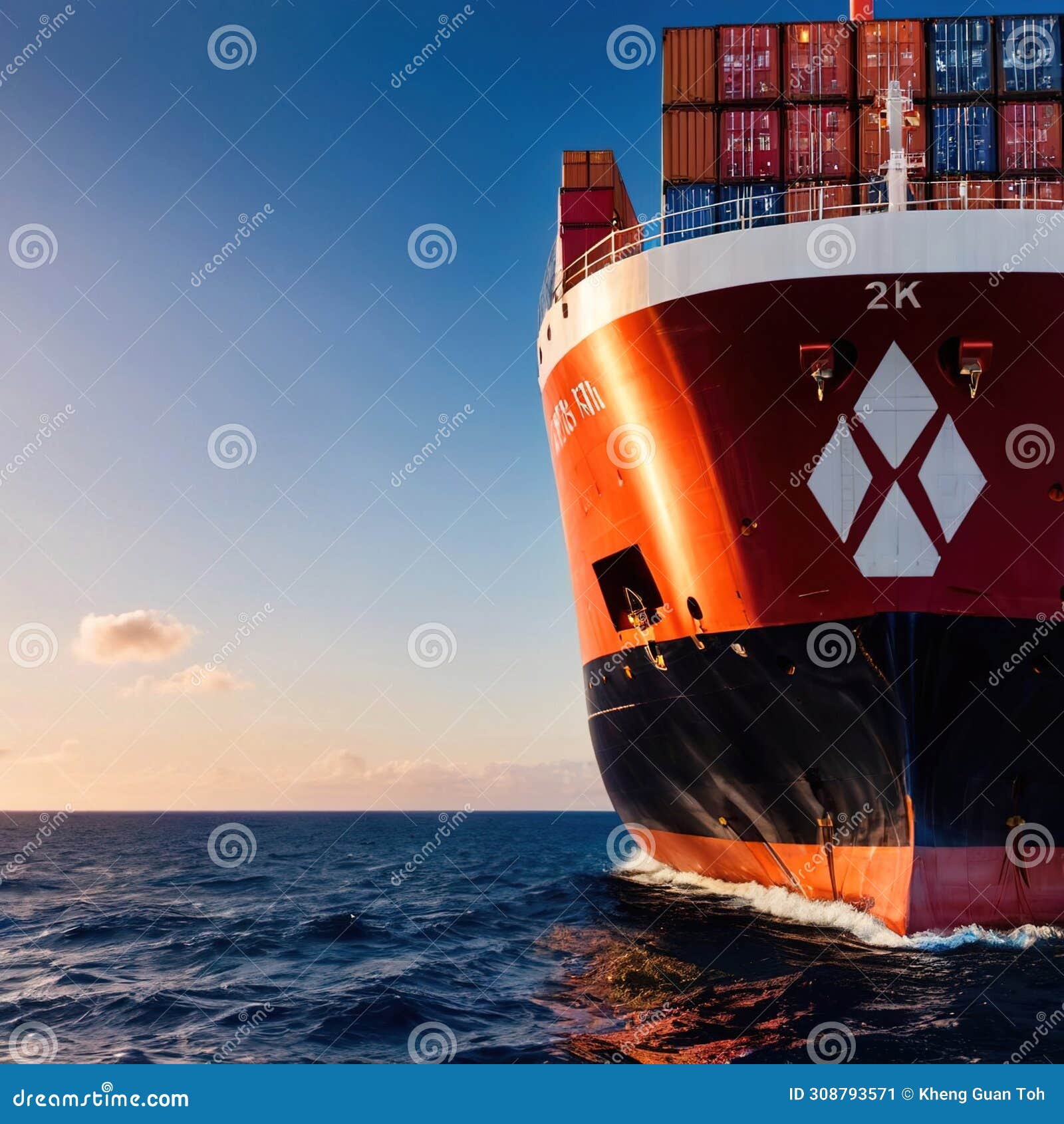 Large Cargo Container Ship, Naval Logistics Shipping Transport ...