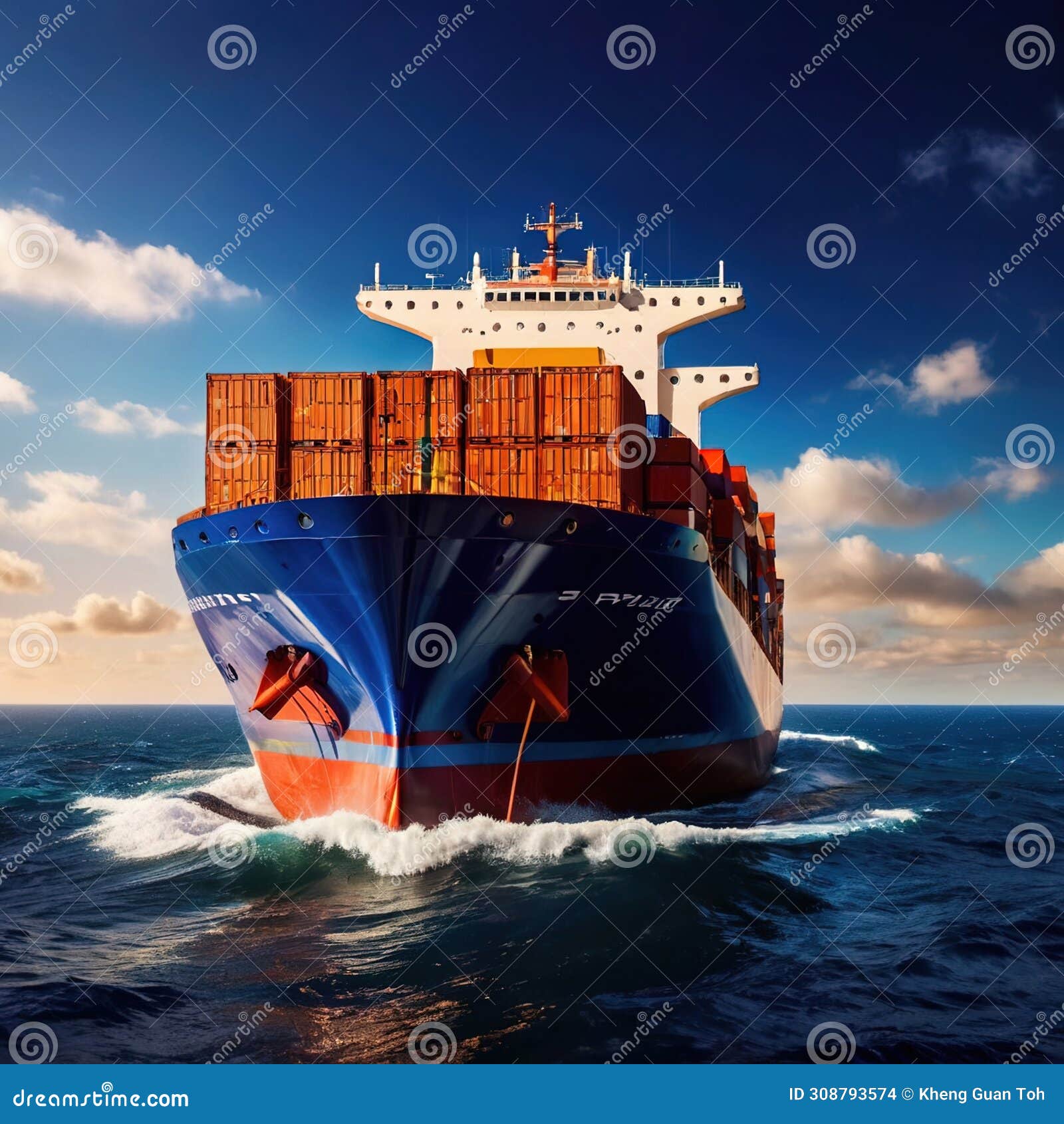 Large Cargo Container Ship, Naval Logistics Shipping Transport ...