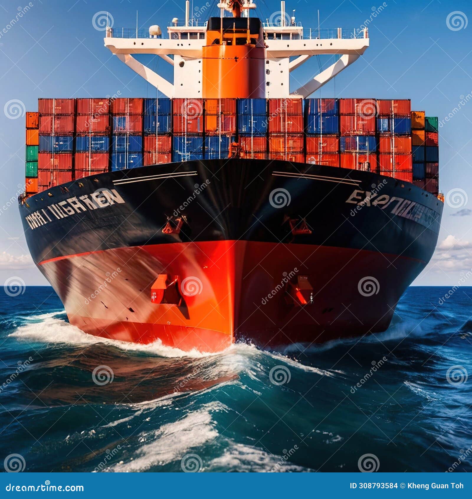 Large Cargo Container Ship, Naval Logistics Shipping Transport ...