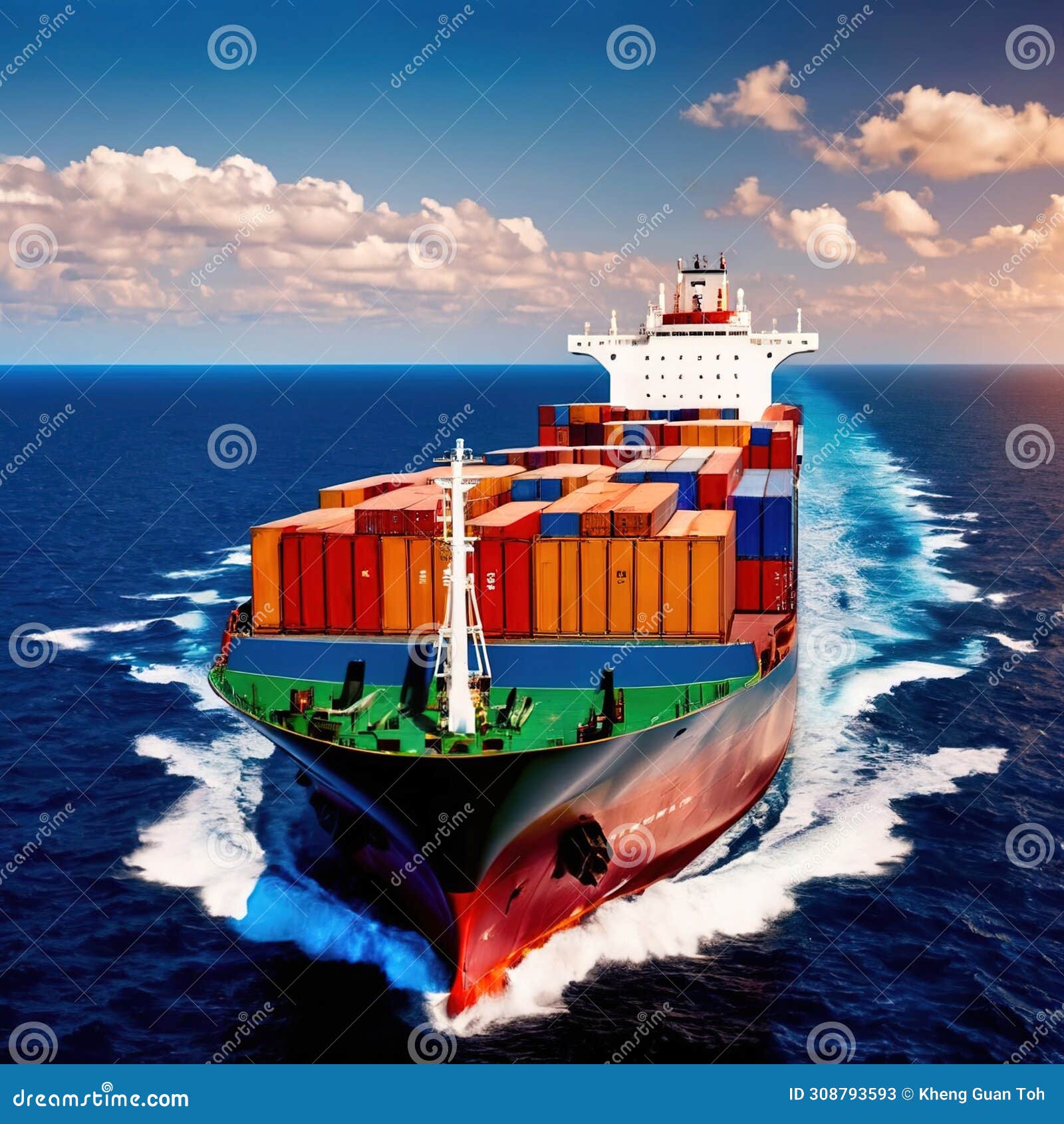 Large Cargo Container Ship, Naval Logistics Shipping Transport ...