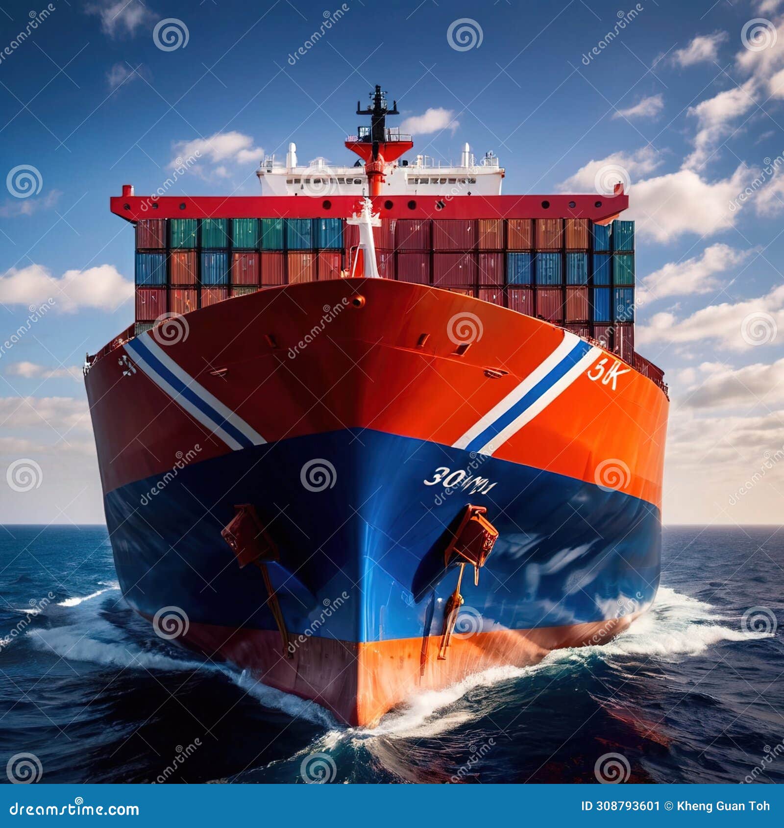 Large Cargo Container Ship, Naval Logistics Shipping Transport ...