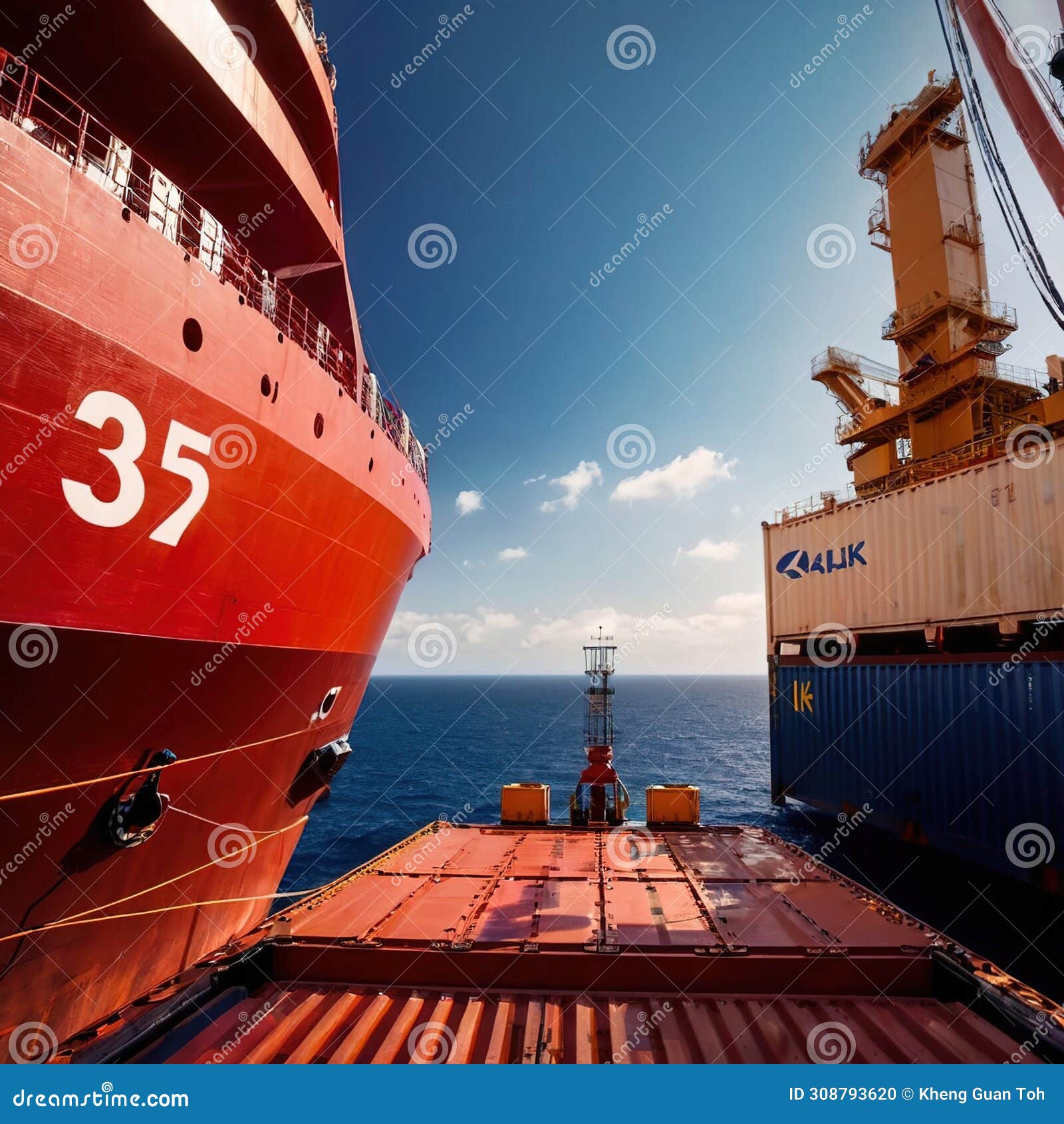 Large Cargo Container Ship, Naval Logistics Shipping Transport ...