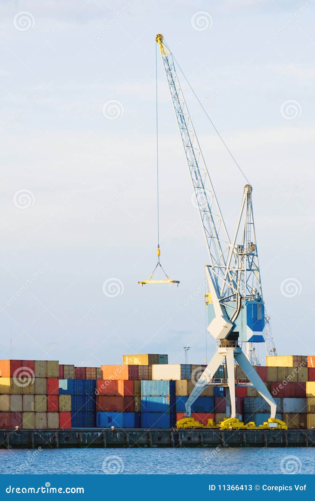 Large Cargo Crane and Containers at Seaport Stock Image - Image of ...