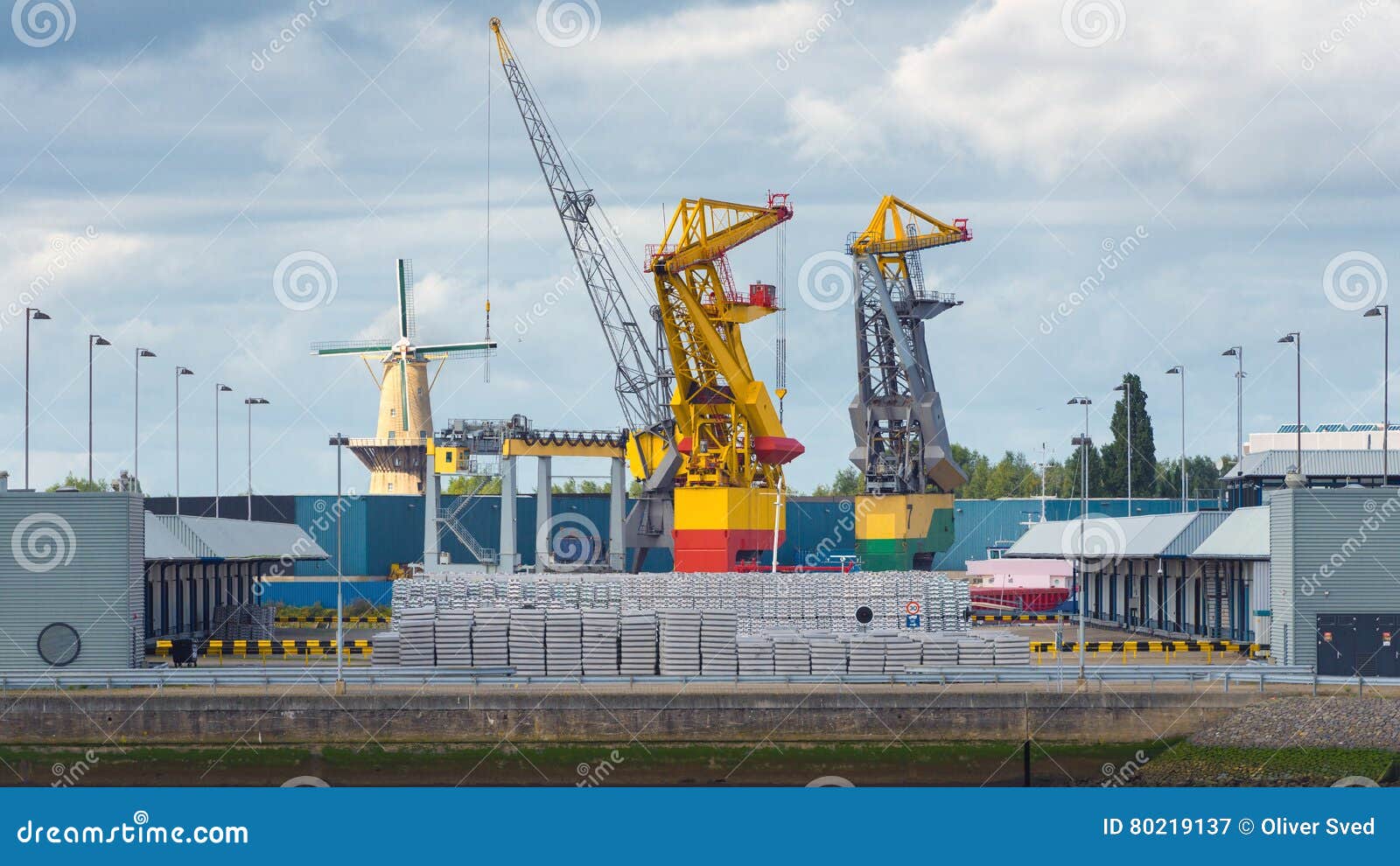 Large cargo dock stock image. Image of shipping, rotterdam - 80219137