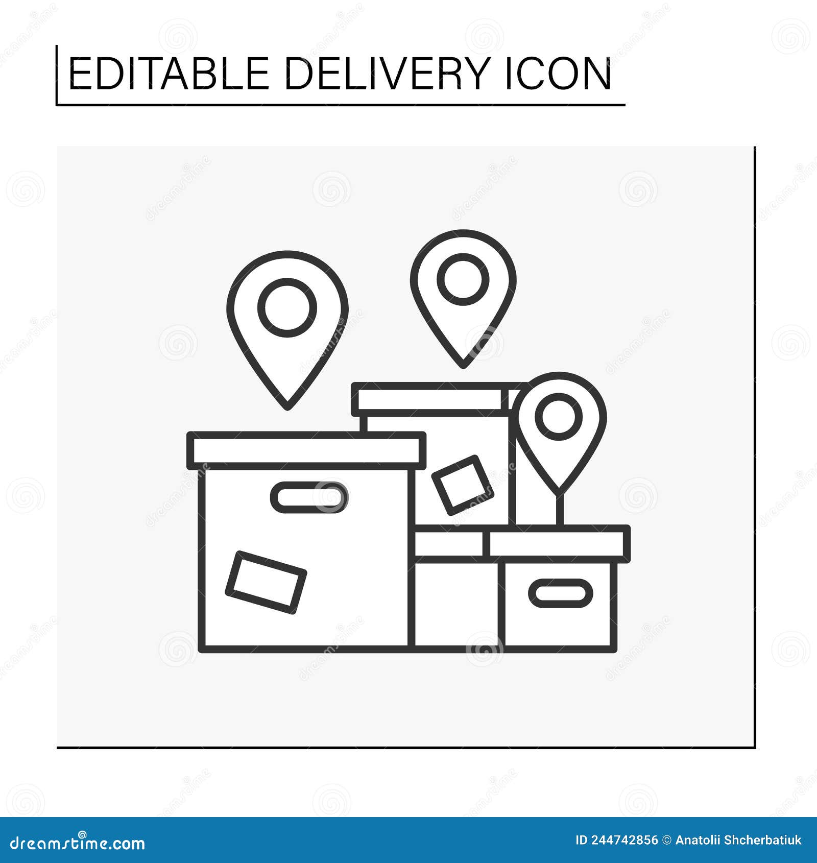 Large cargo line icon stock vector. Illustration of readymade - 244742856