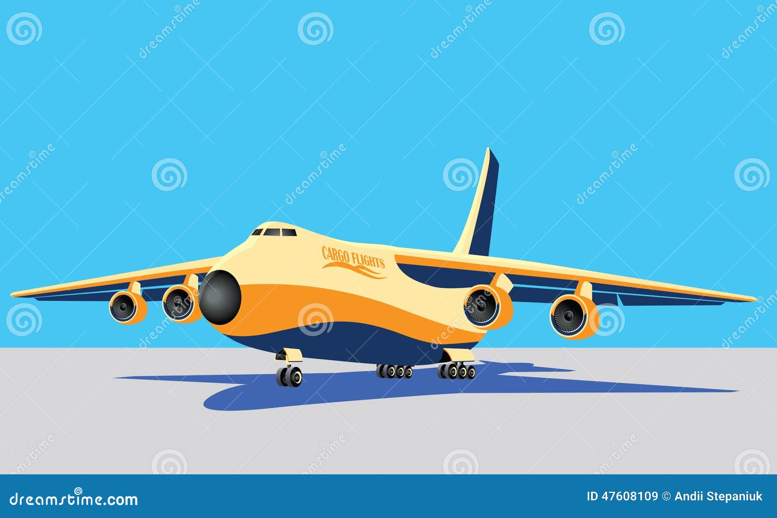 Large cargo plane stock vector. Illustration of business - 47608109