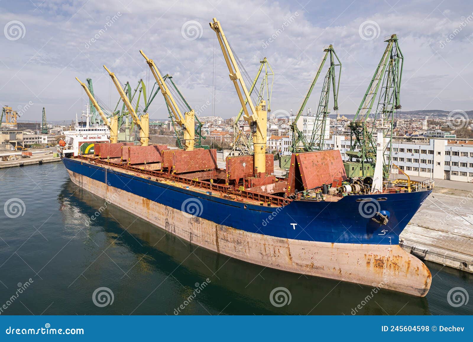 Large Cargo Ship in a Dock at Port Stock Photo - Image of industrial ...