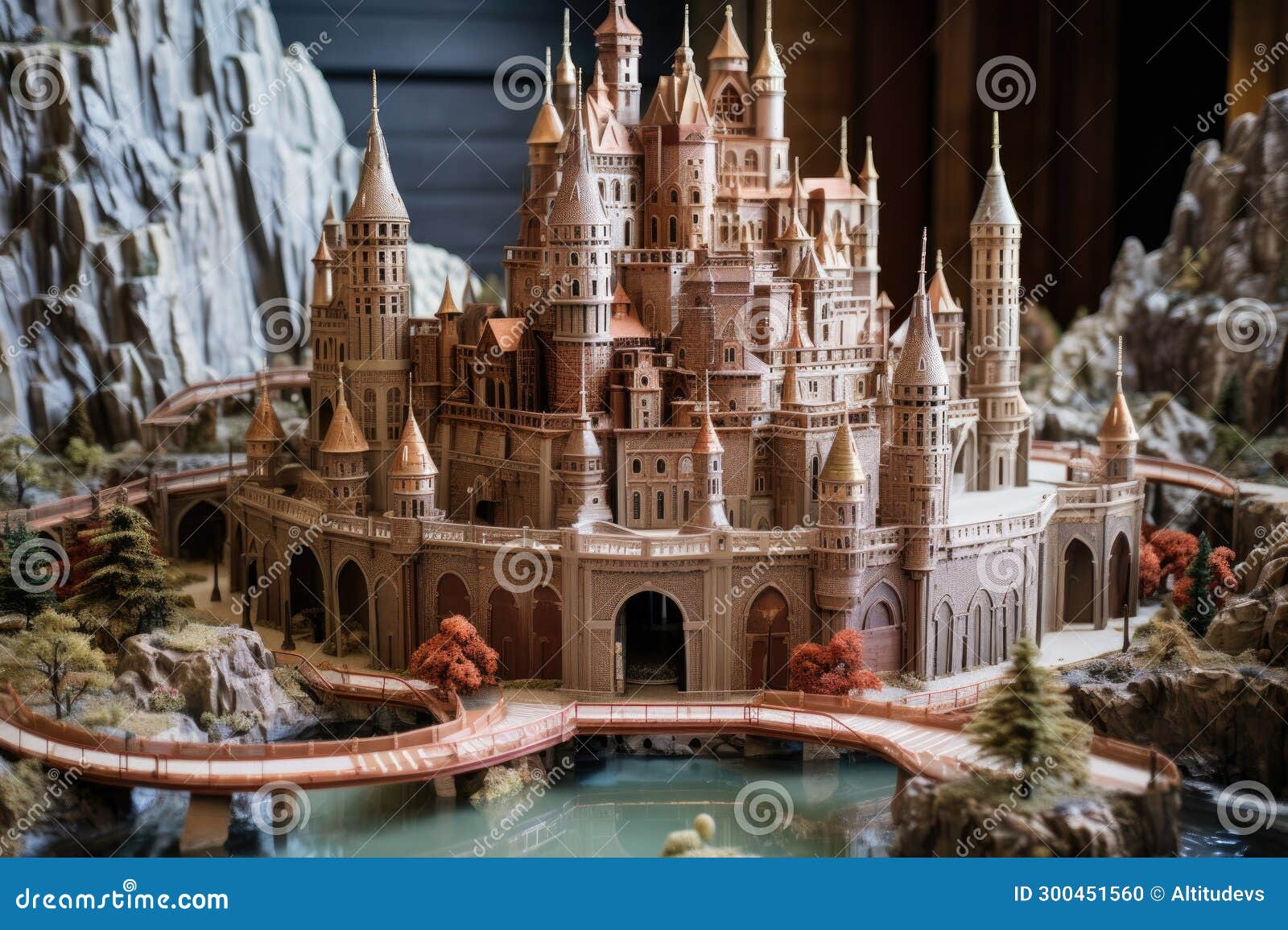 A Large Castle Model Created from an Assortment of Tiny Stones Stock ...