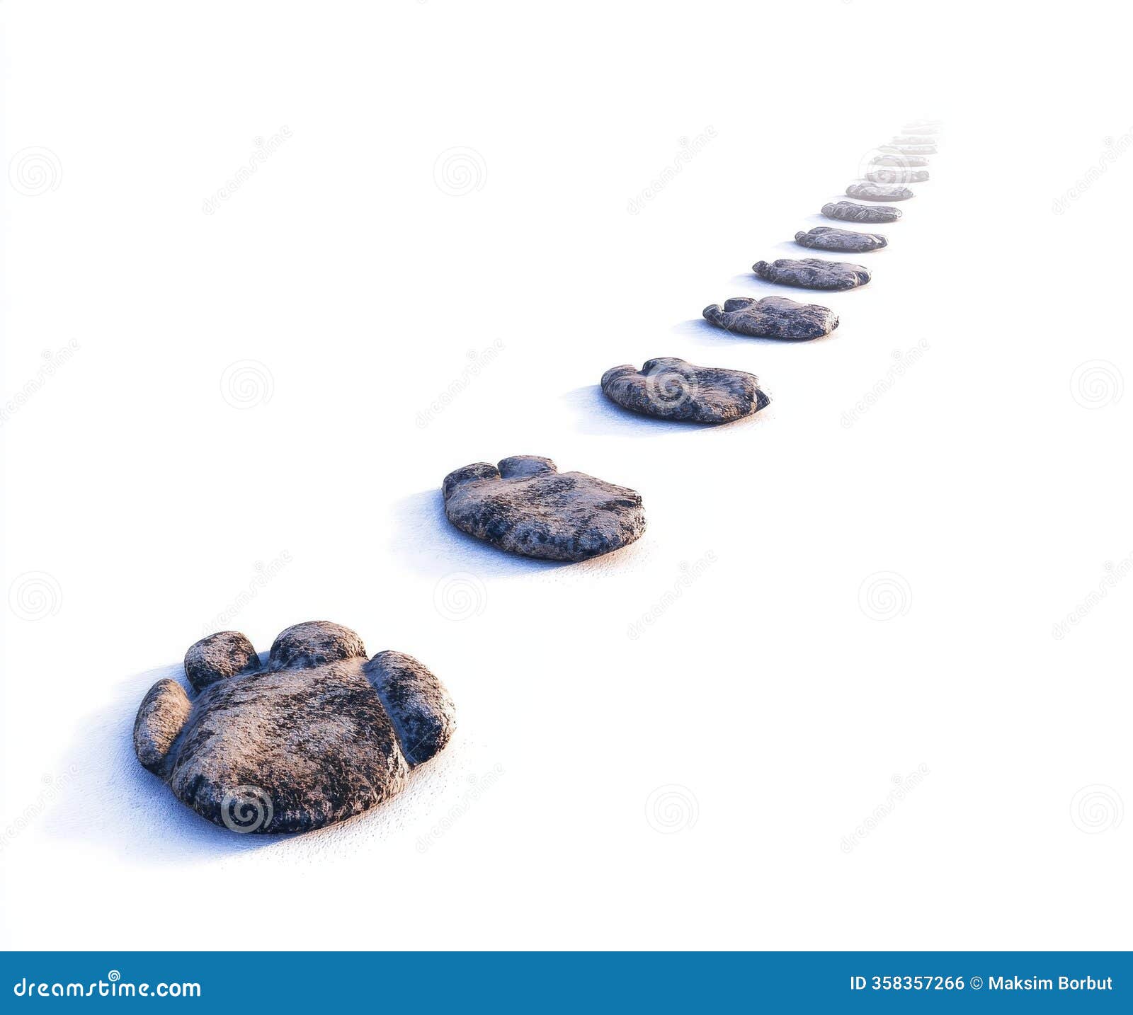 Large cat prints or tracks stock illustration. Illustration of nature ...