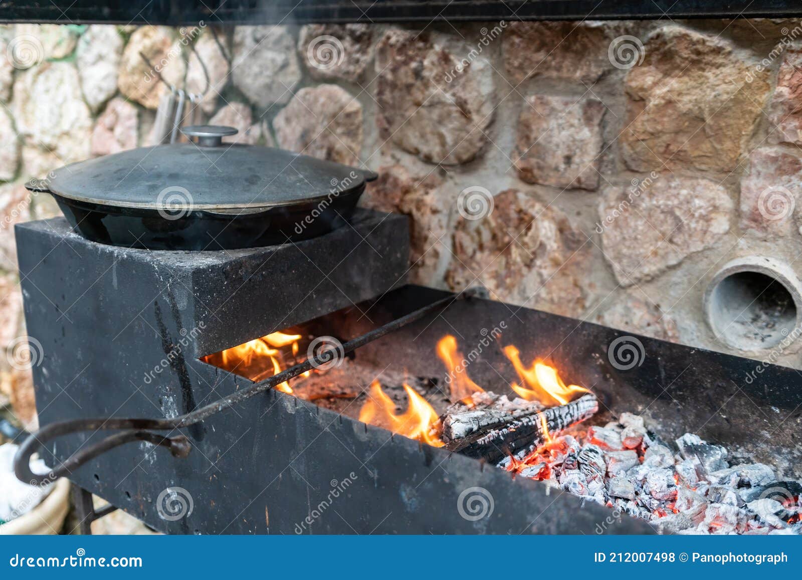 Large Cauldron with Freshly Cooked Rice. a Series of the Process of ...