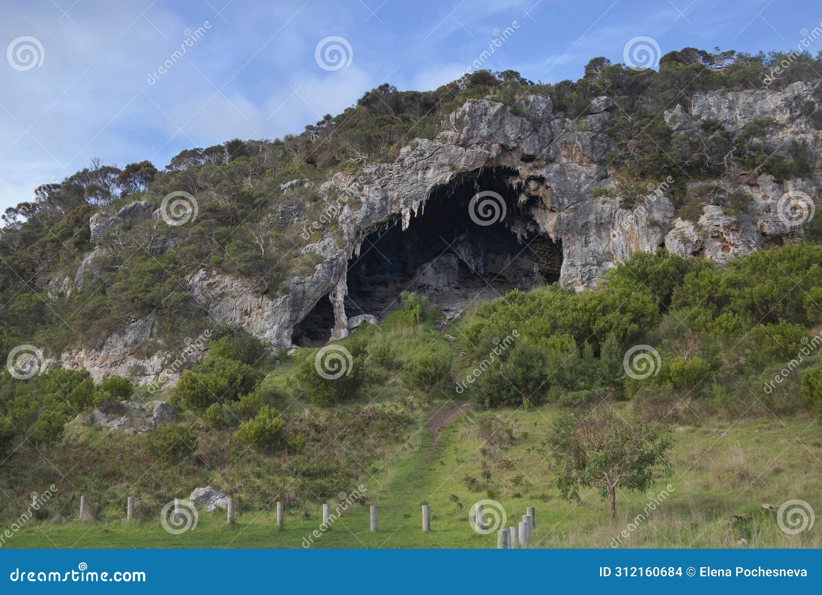 Large Cave in the Mountainside, Interesting Geological Formation Stock ...
