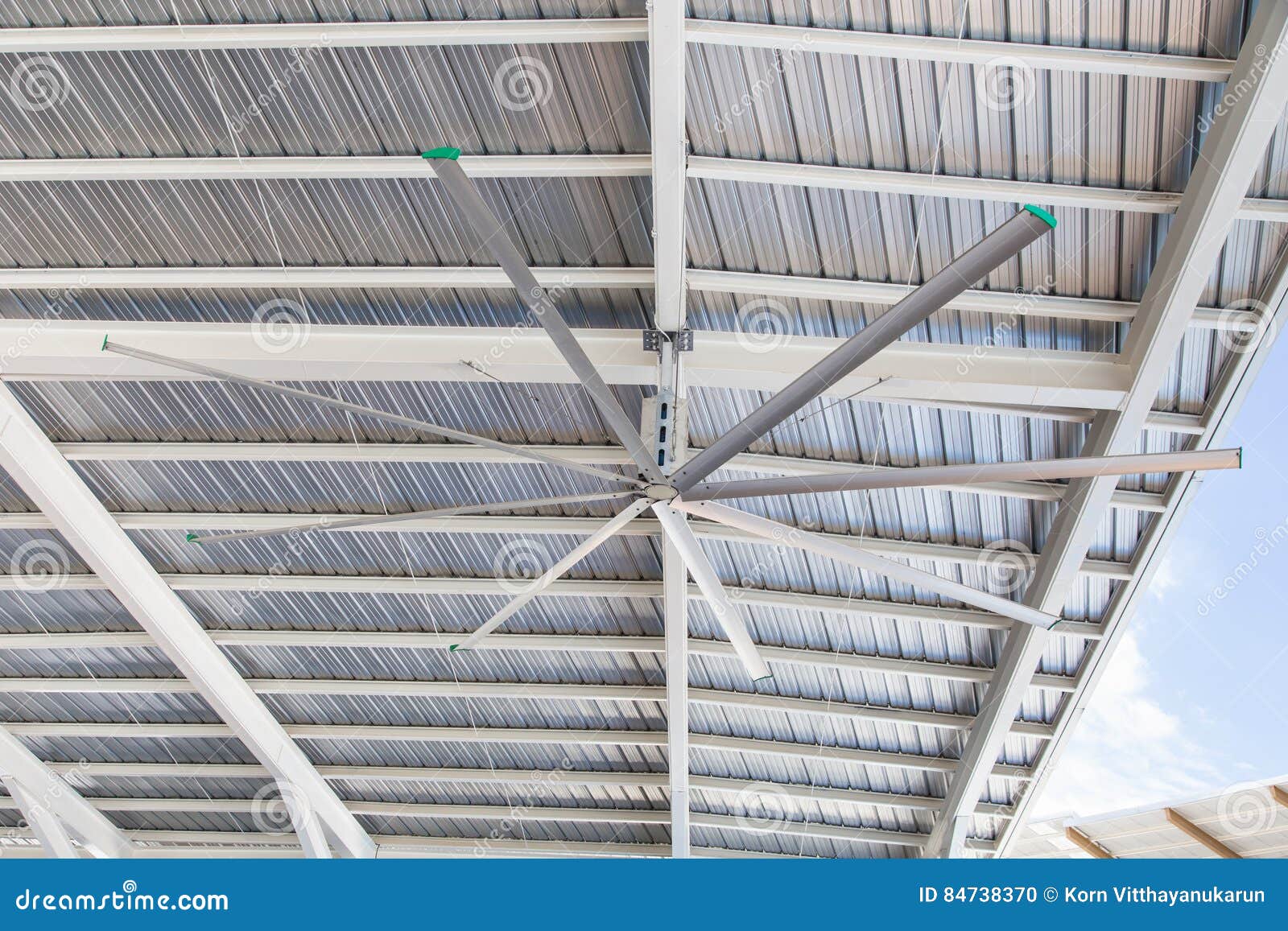 Large Ceiling Fans for Open Air Industry. Stock Photo - Image of ...