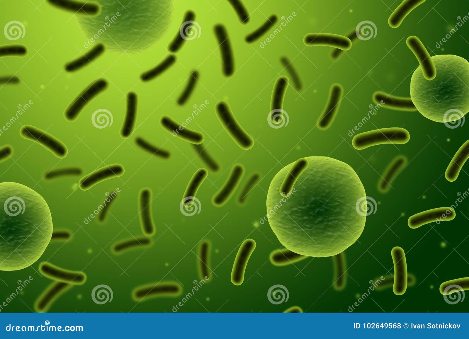 Green bacteria stock illustration. Illustration of active - 102649568