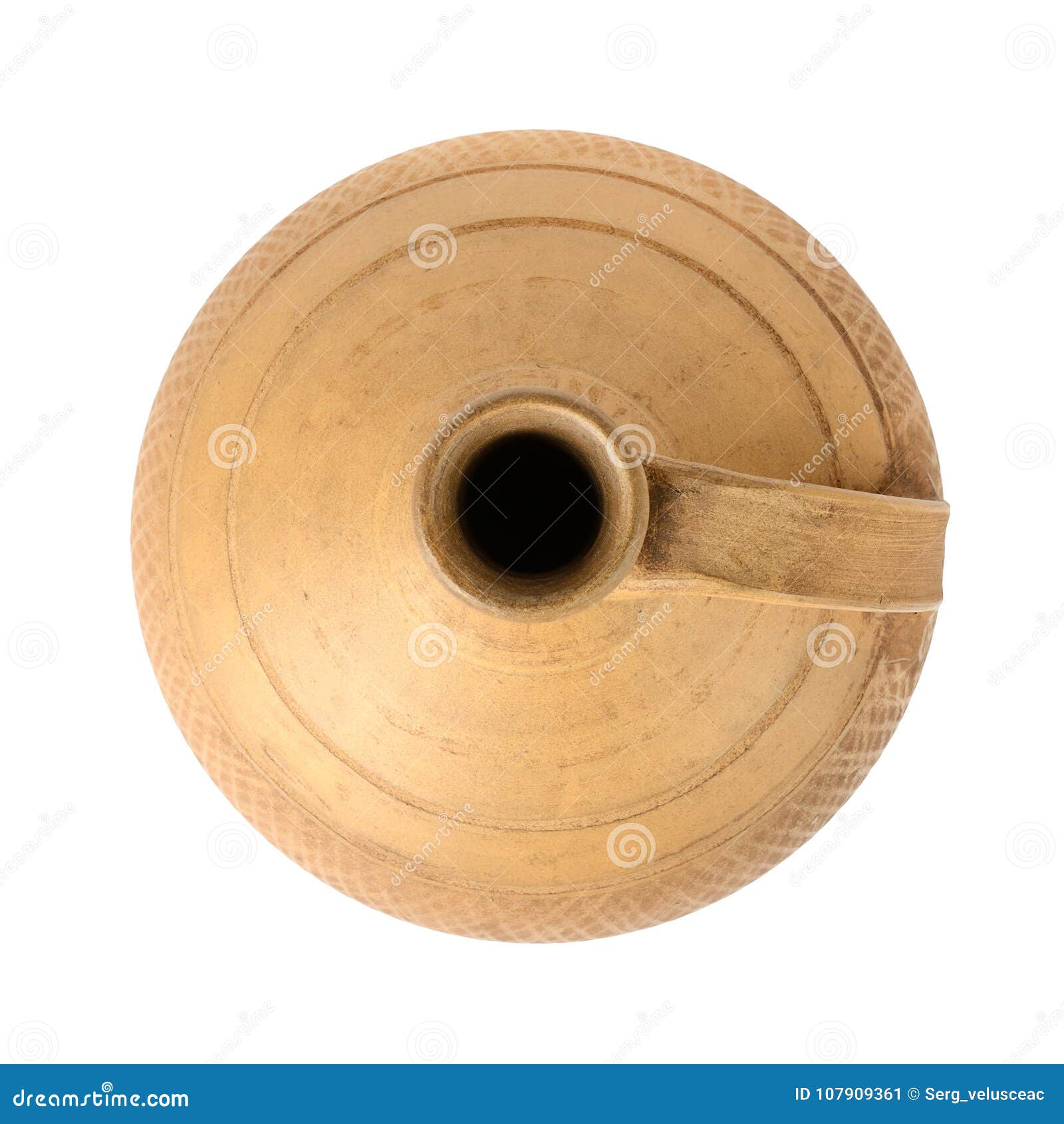 Large Ceramic Amphora with Handle Isolated on White Background. Stock ...