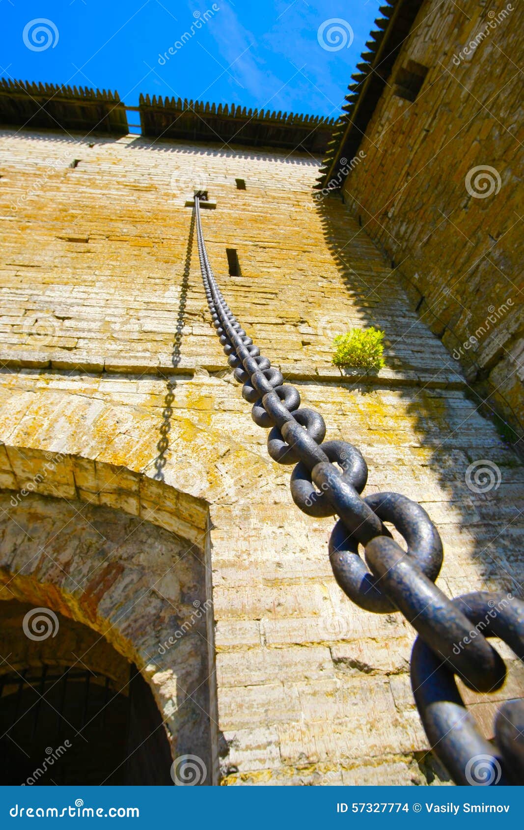 Large chain on building stock photo. Image of rust, metal - 57327774