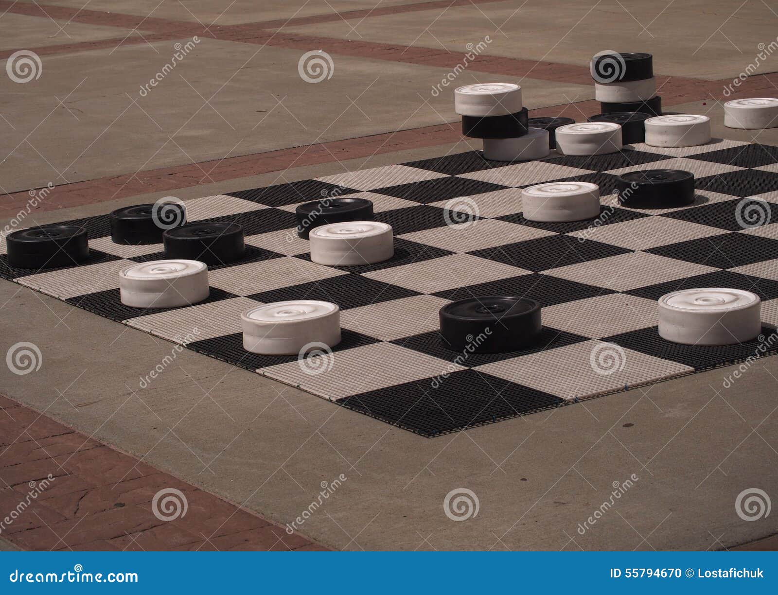 Large Checker Game with Checkers Stock Photo - Image of squares ...