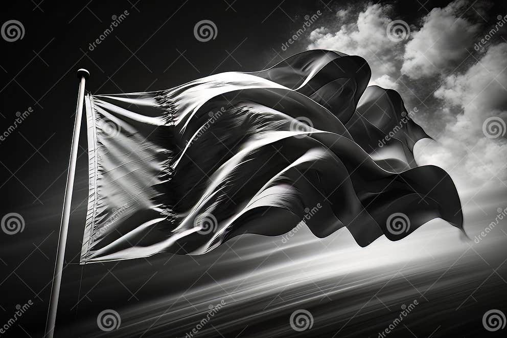 Large Checkered Flag with Fabric Surface Texture. Black Background ...