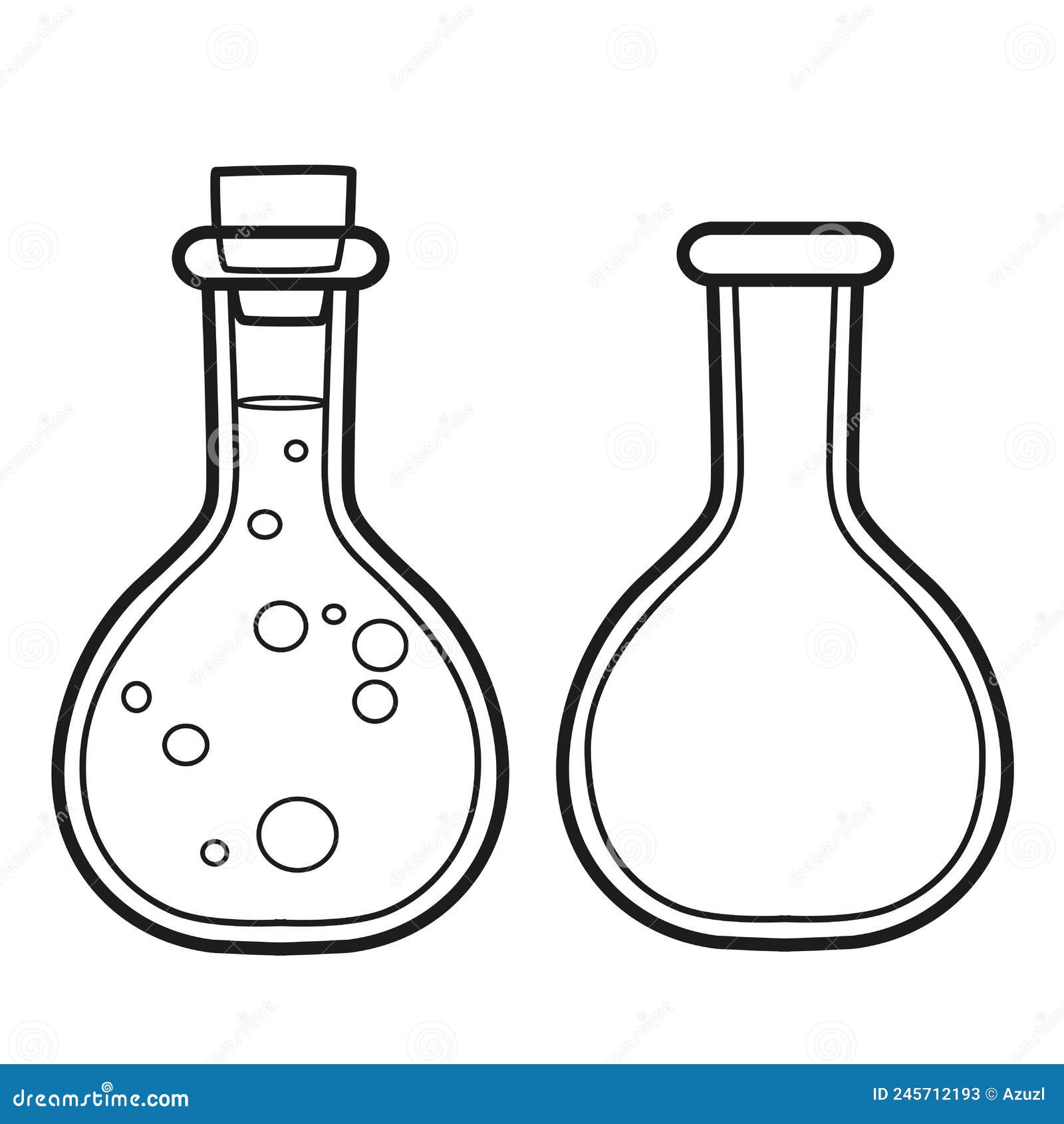Science Beaker Coloring Page