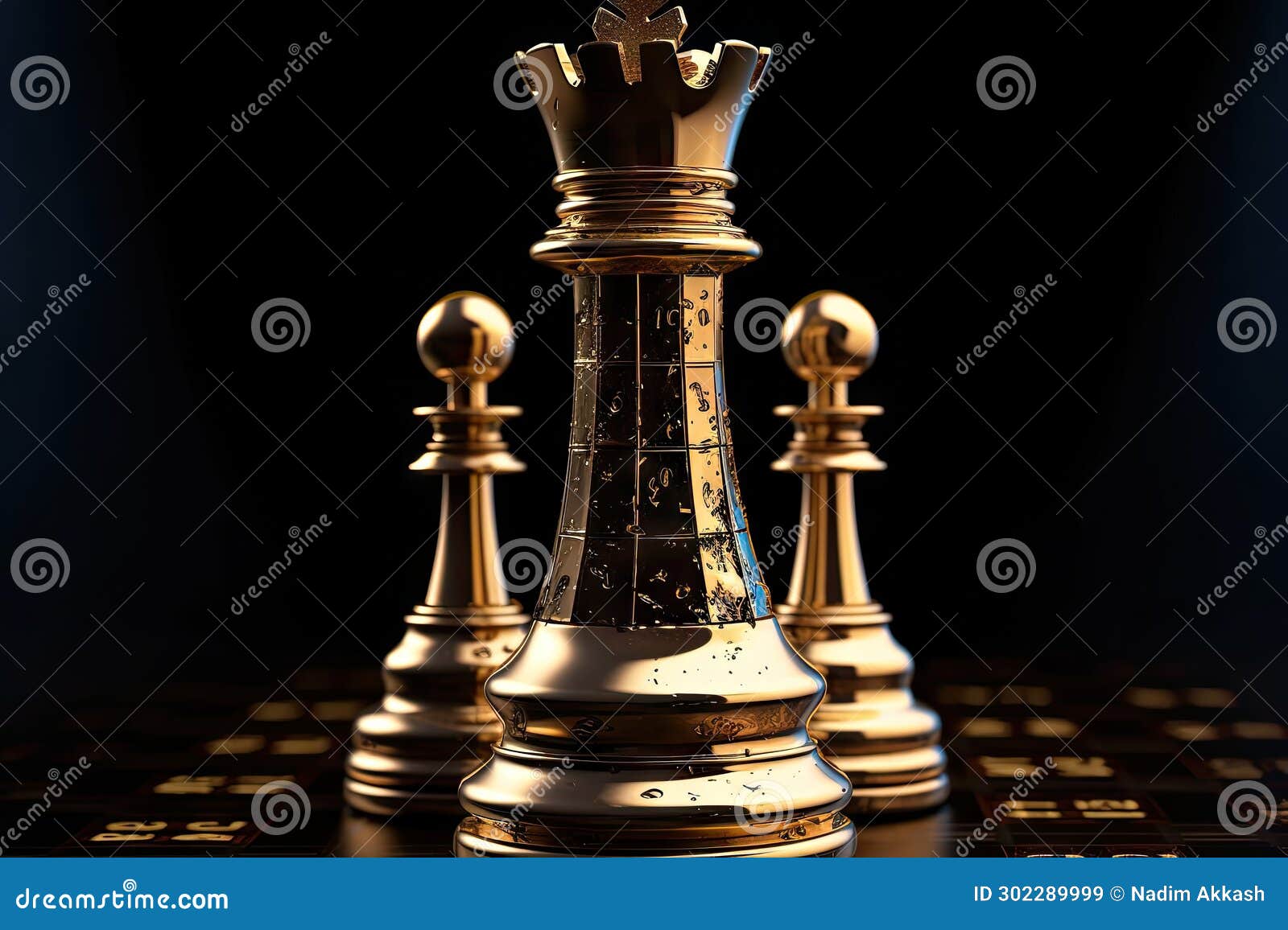 A Large Chess Piece Gold Letters Numbers it Stock Image - Image of ...
