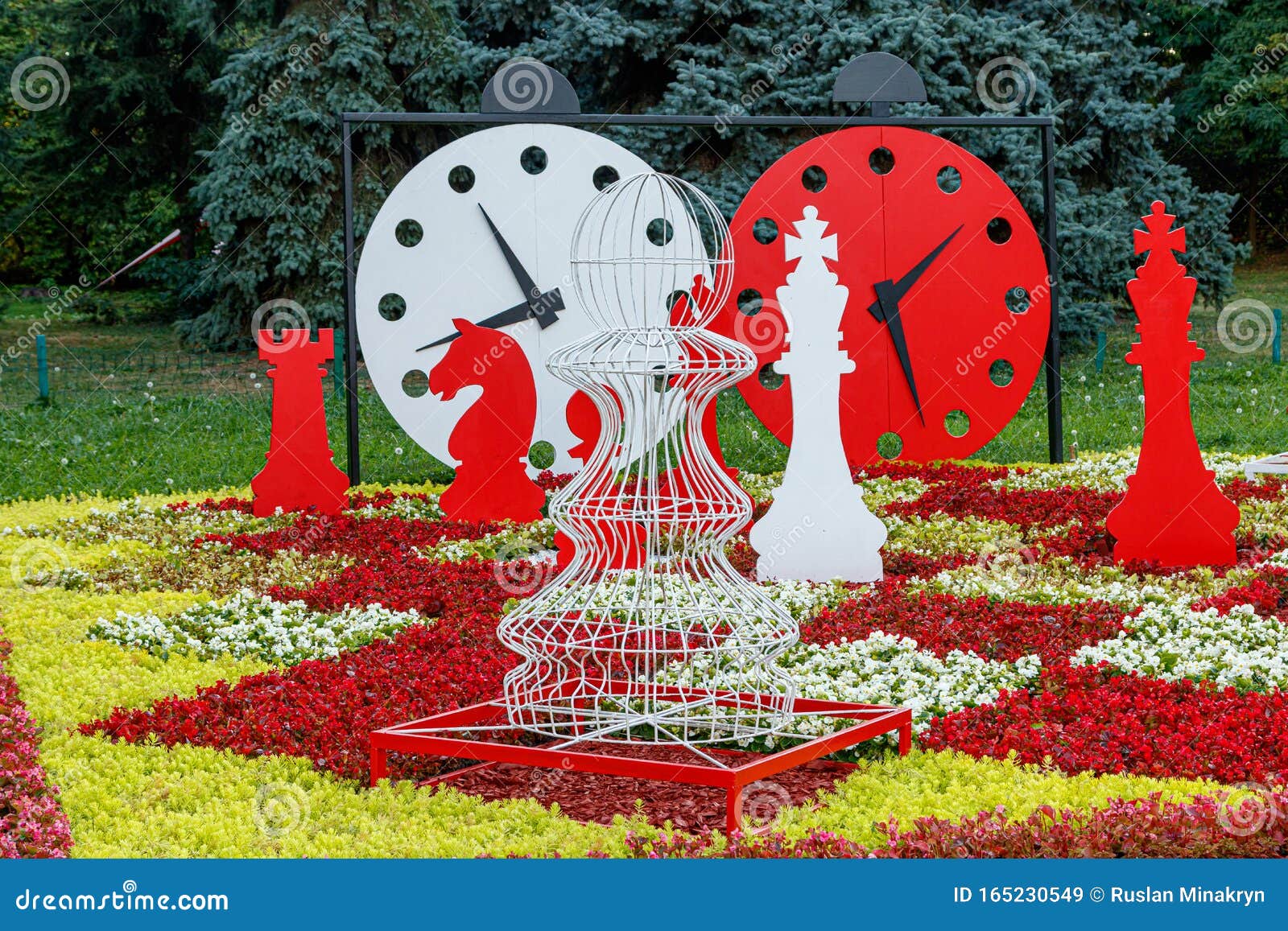 Large Chess Pieces Standing on the Grass Stock Image - Image of chess ...