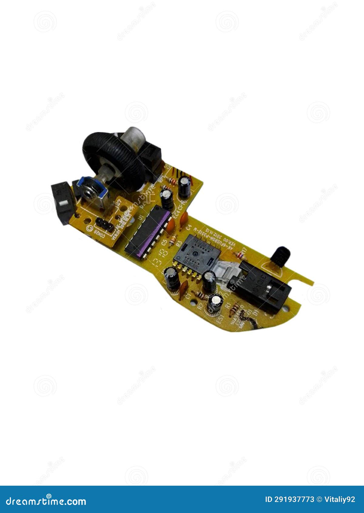 Large Chip with Capacitors from a Computer Mouse with a Wheel Stock ...