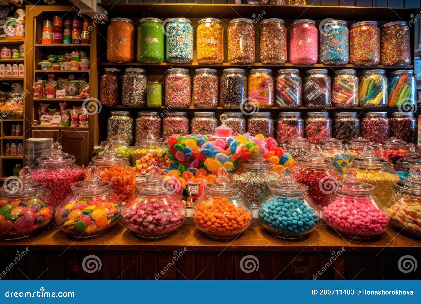 Large Choice of Sweets in a Candy Shop. AI Generative Stock ...