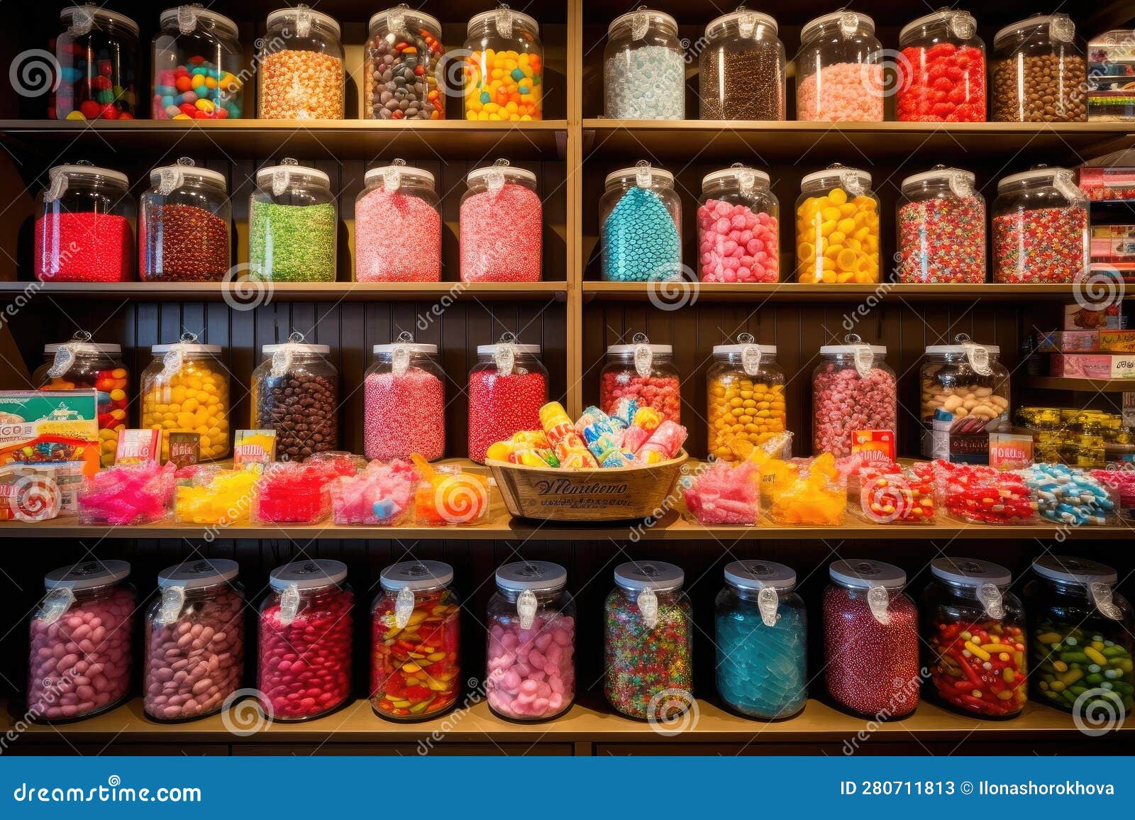 Large Choice of Sweets in a Candy Shop. AI Generative Stock ...