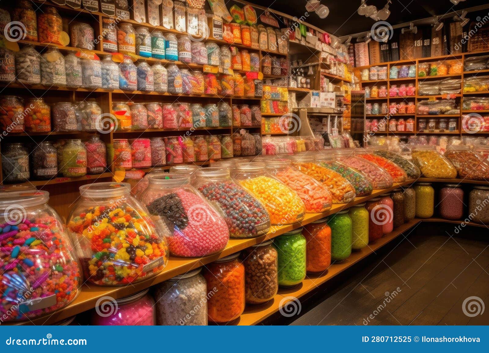 Large Choice of Sweets in a Candy Shop. AI Generative Stock ...