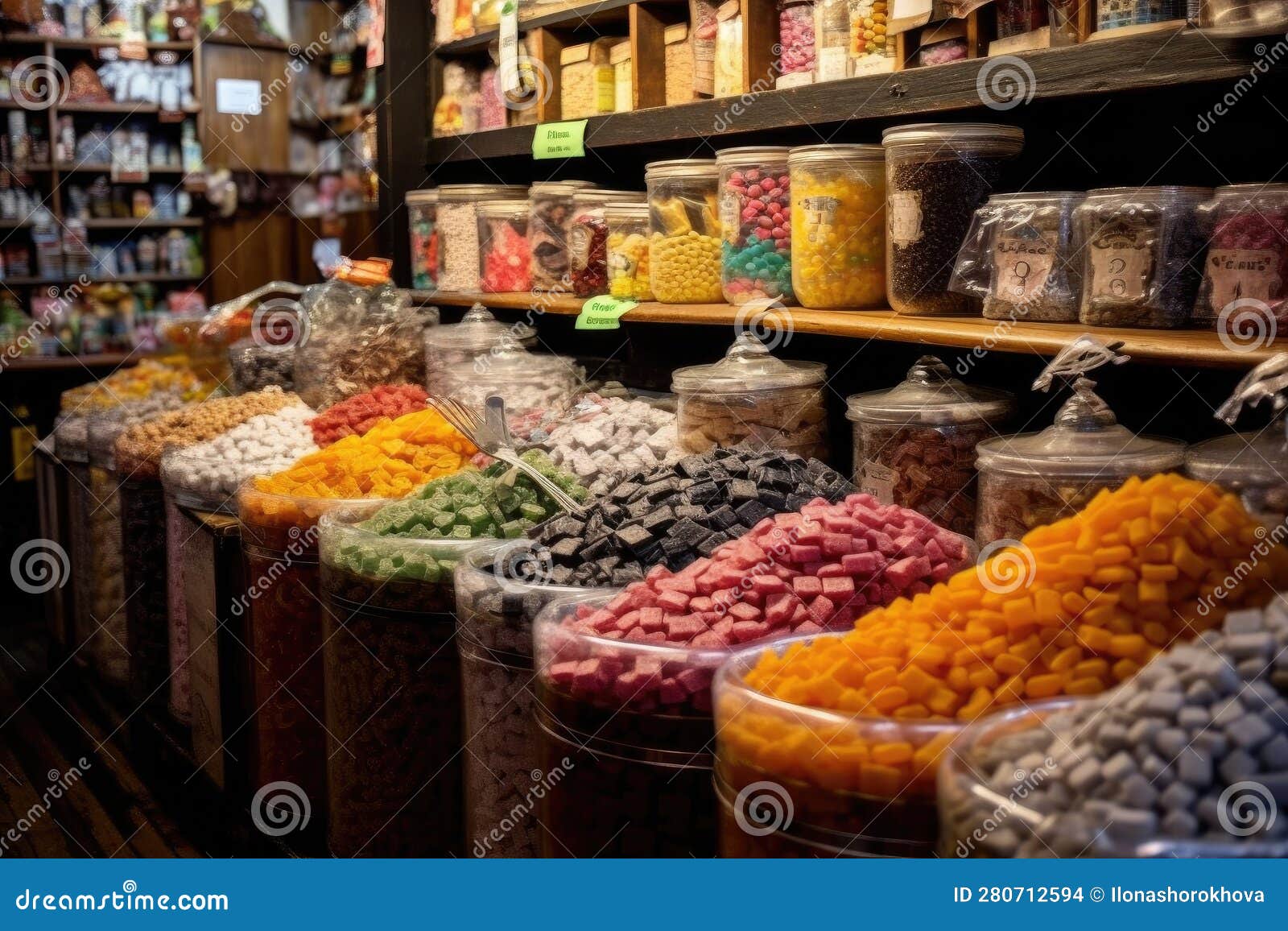 Large Choice of Sweets in a Candy Shop. AI Generative Stock ...